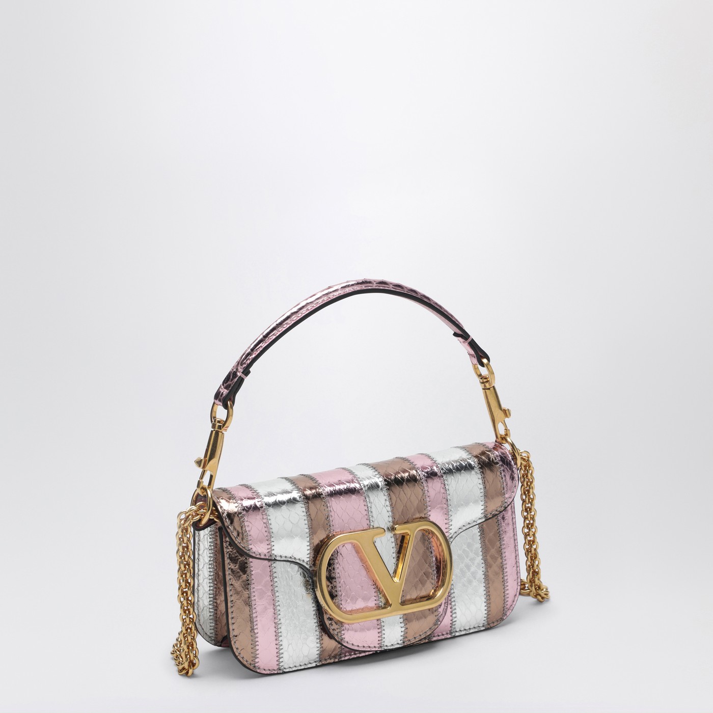 Valentino Petit sac porté épaule Locò en cuir d’élaphe laminé ...