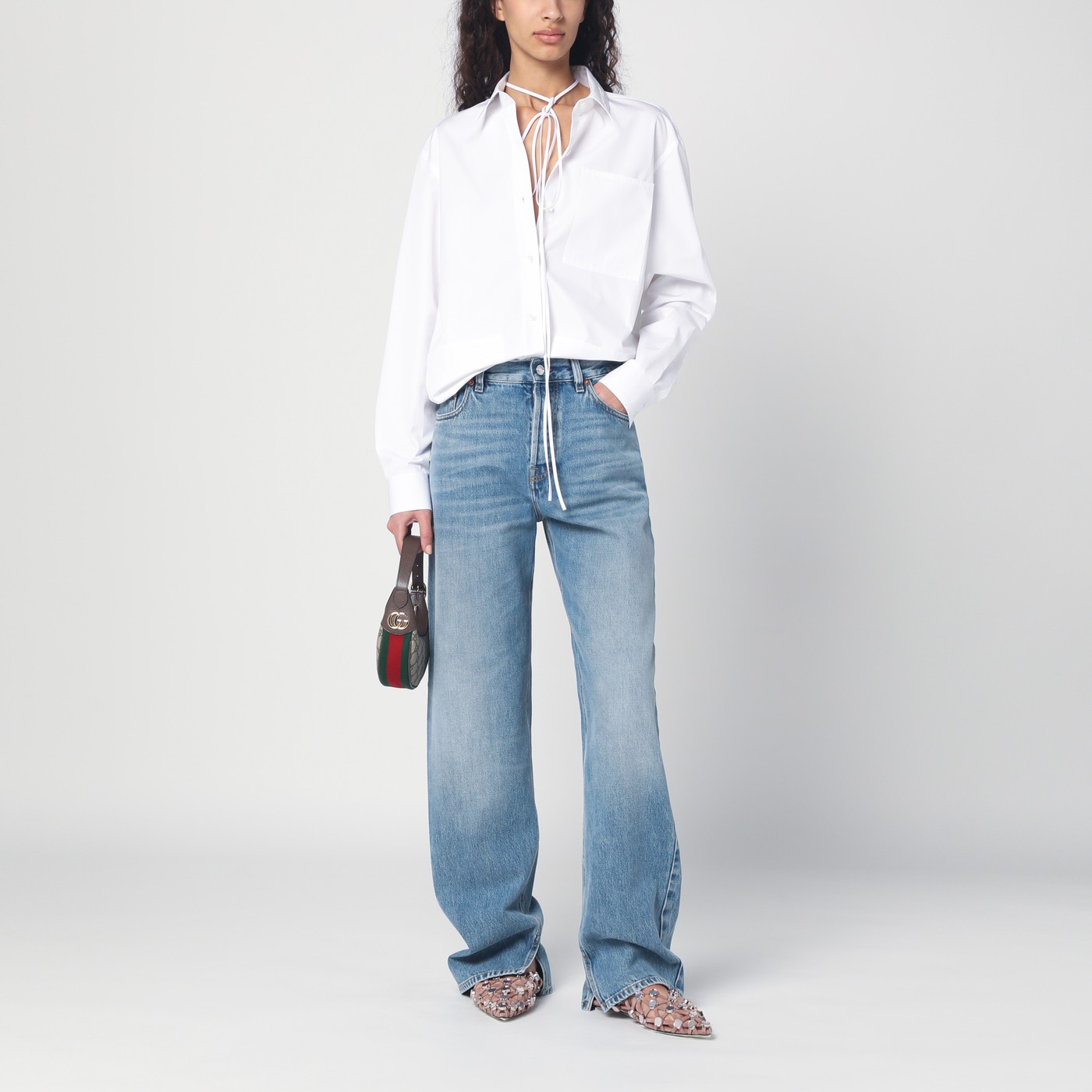 GUCCI Light blue jeans in faded denim | TheDoubleF