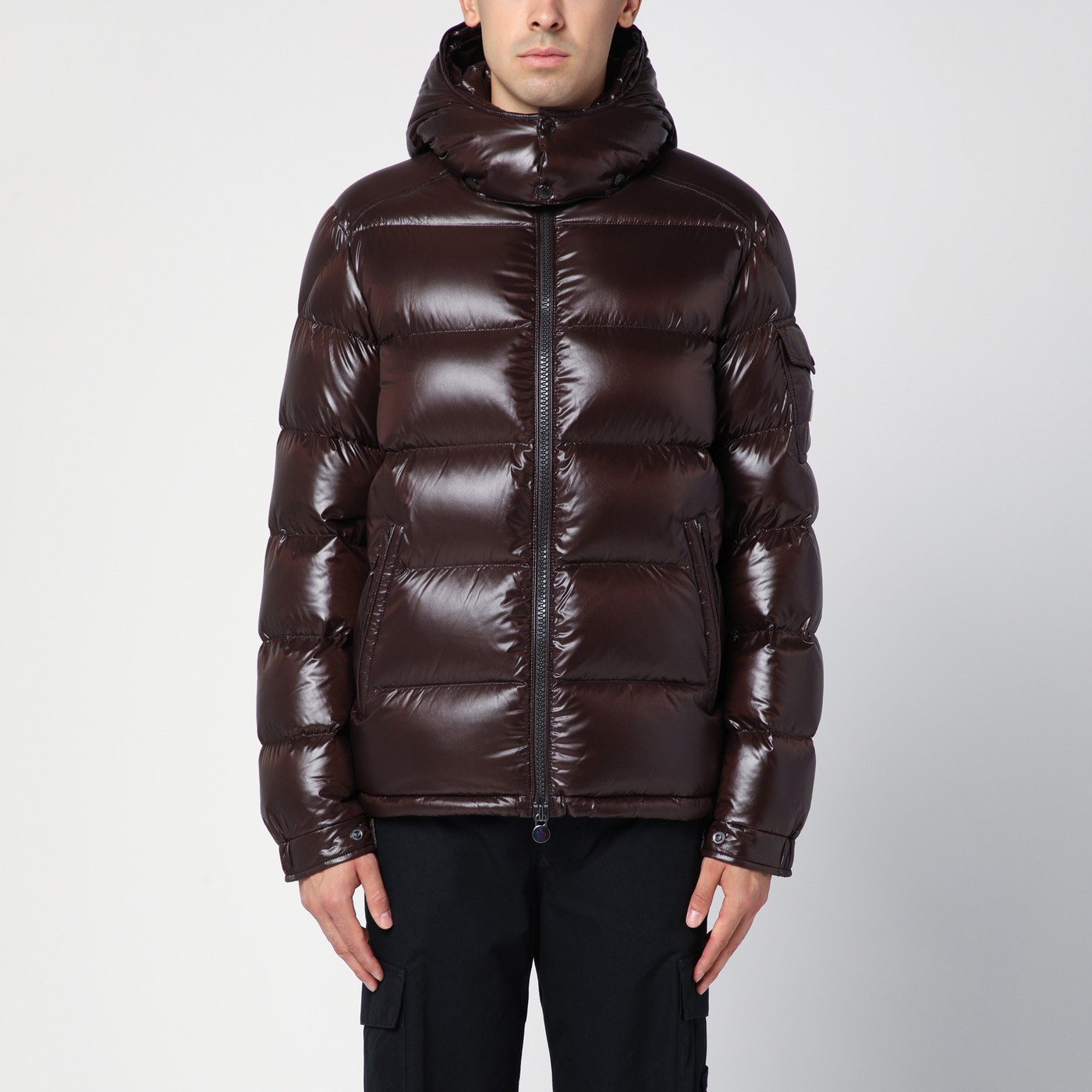 Moncler Shiny brown Maya down jacket | TheDoubleF