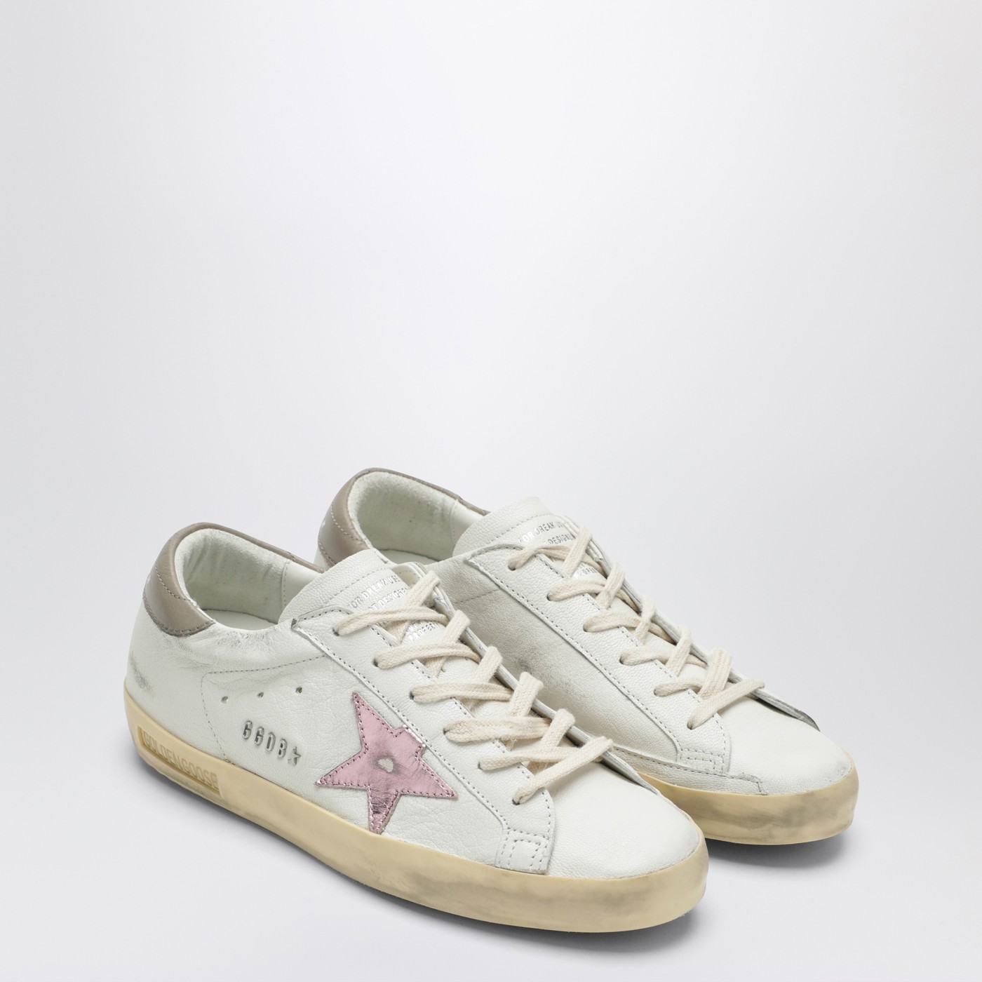 Golden Goose White/grey/pink Super-Star trainer | TheDoubleF