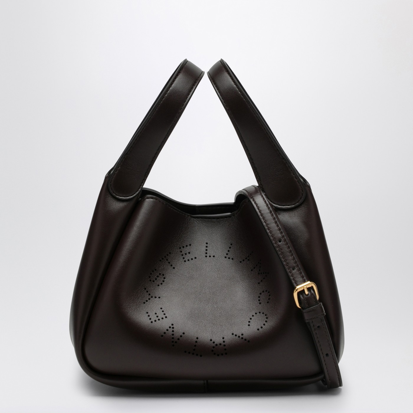 Stella McCartney Logo bag small Chocolate | TheDoubleF