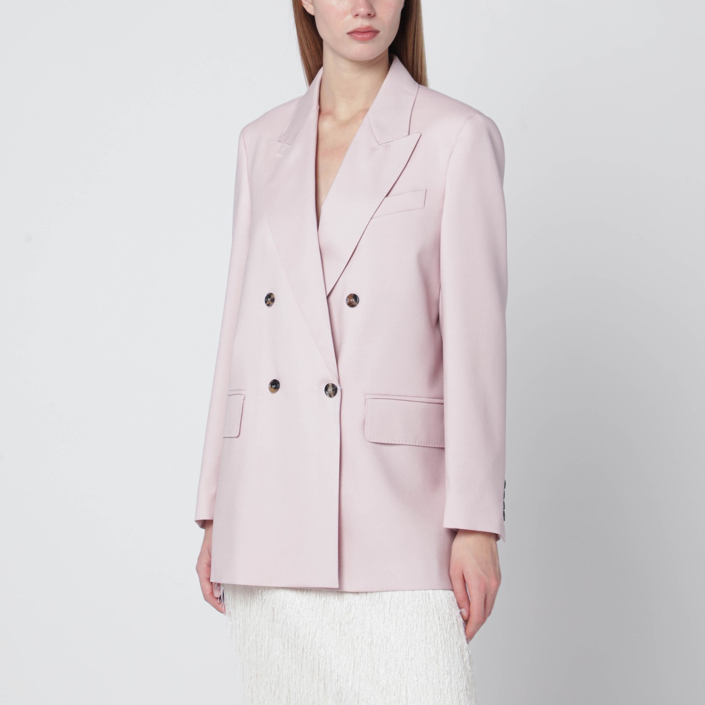 Max Mara Dusty beige double-breasted wool-blend jacket | TheDoubleF