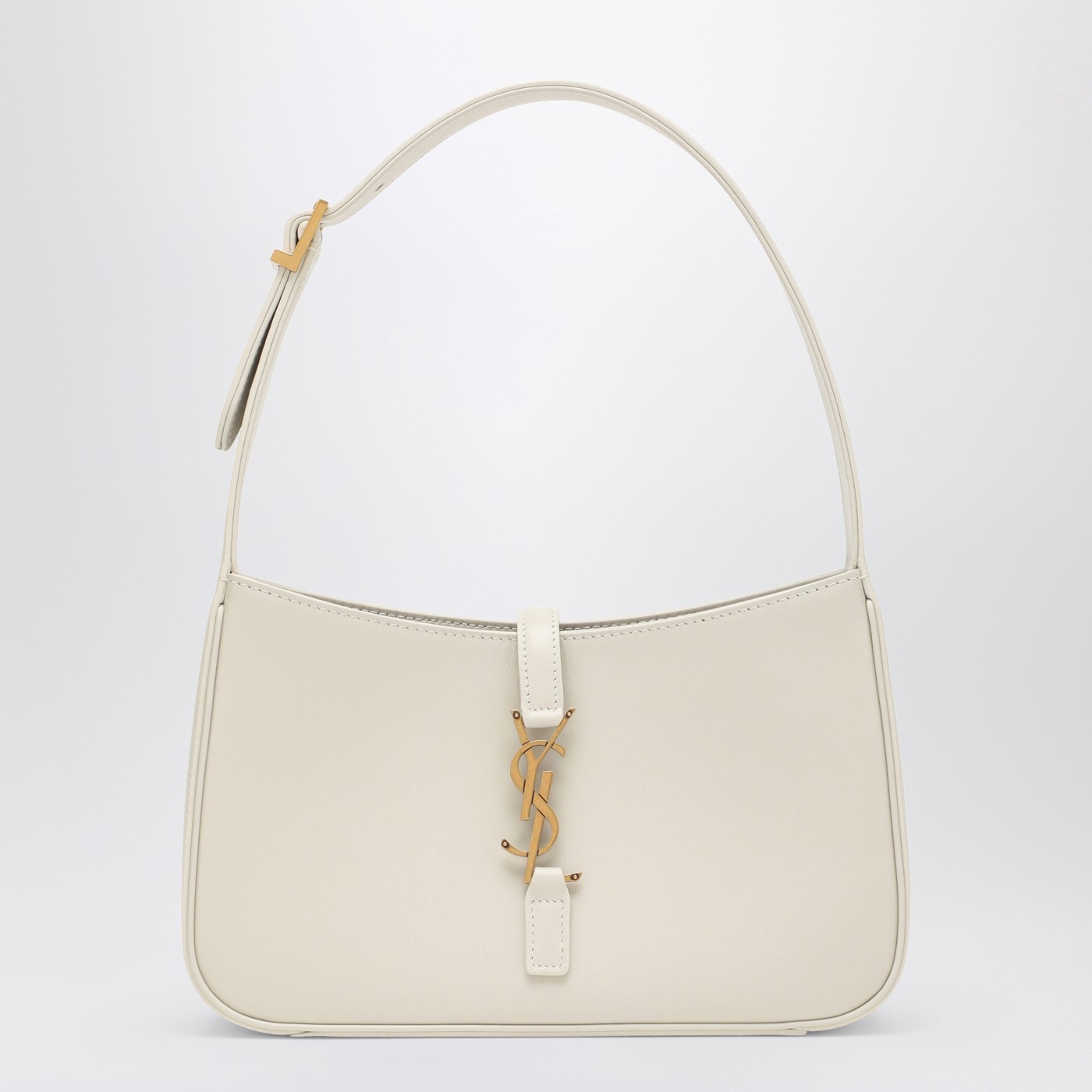 Saint Laurent Cream-coloured leather monogram shoulder bag | TheDoubleF