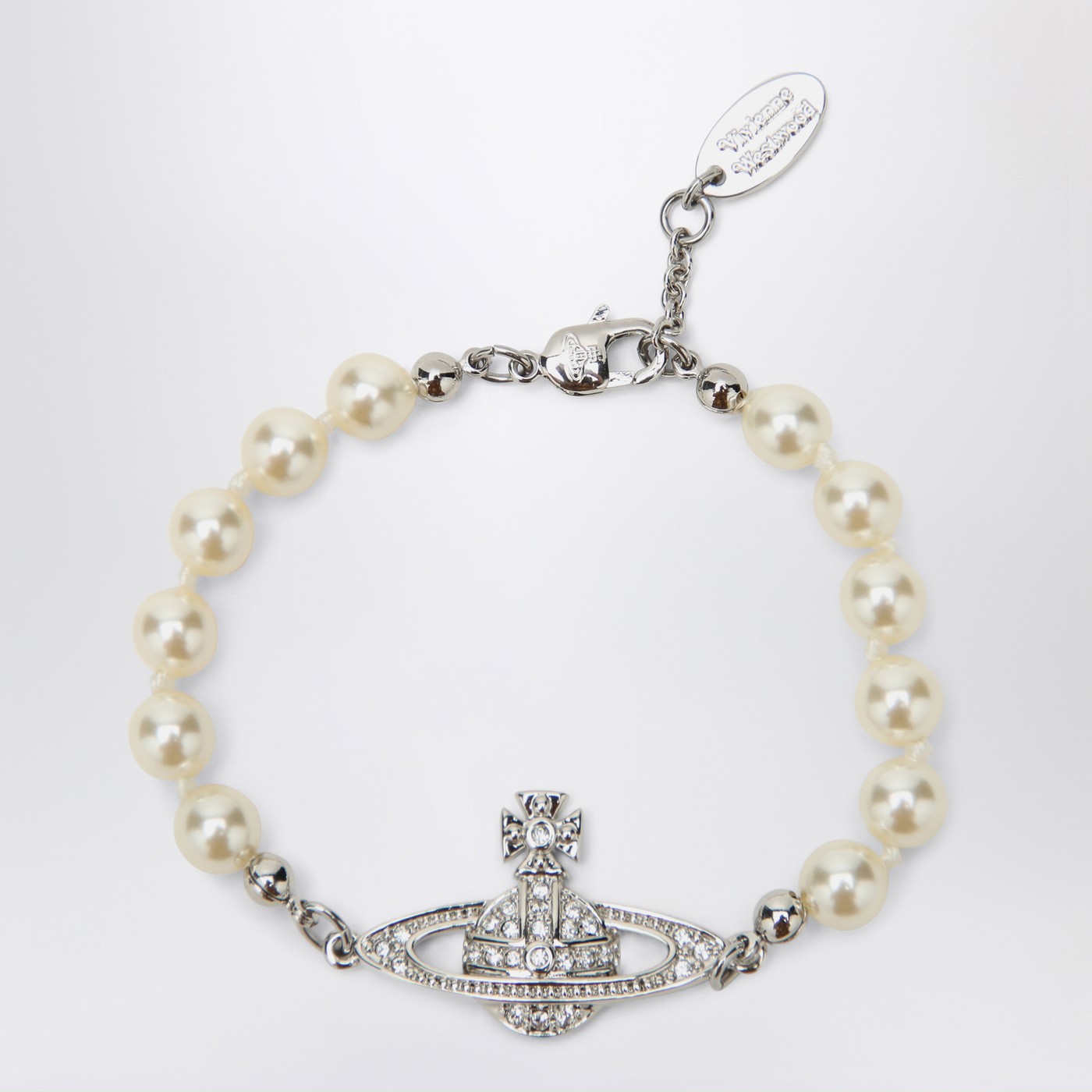 Vivienne Westwood Mini Bas Relief Bracelet Platinum | TheDoubleF