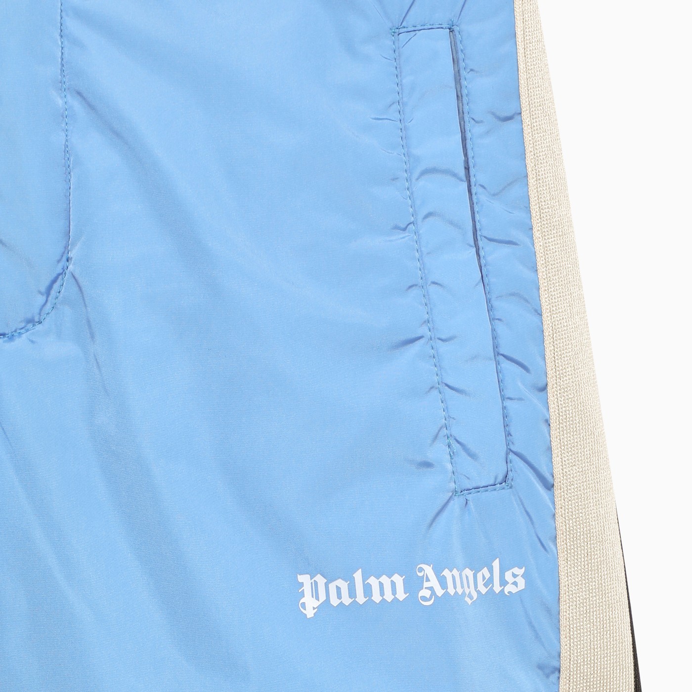 Palm Angels Pantalon baggy bleu clair avec bandes | TheDoubleF