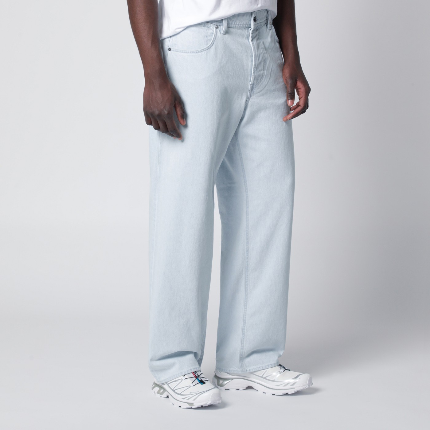 Stone Island Wide-Leg-Jeans in hellem Indigo | TheDoubleF