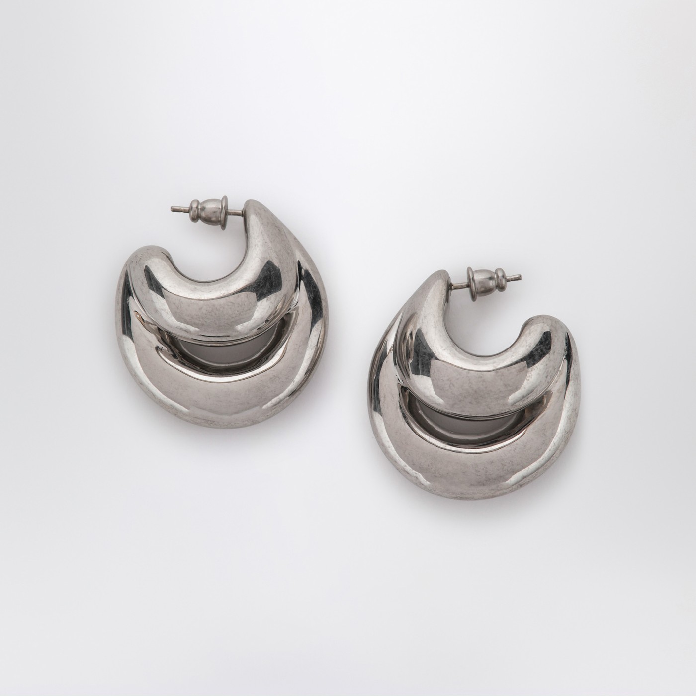 Panconesi Blow Up Huggies earrings in silver tone | TheDoubleF