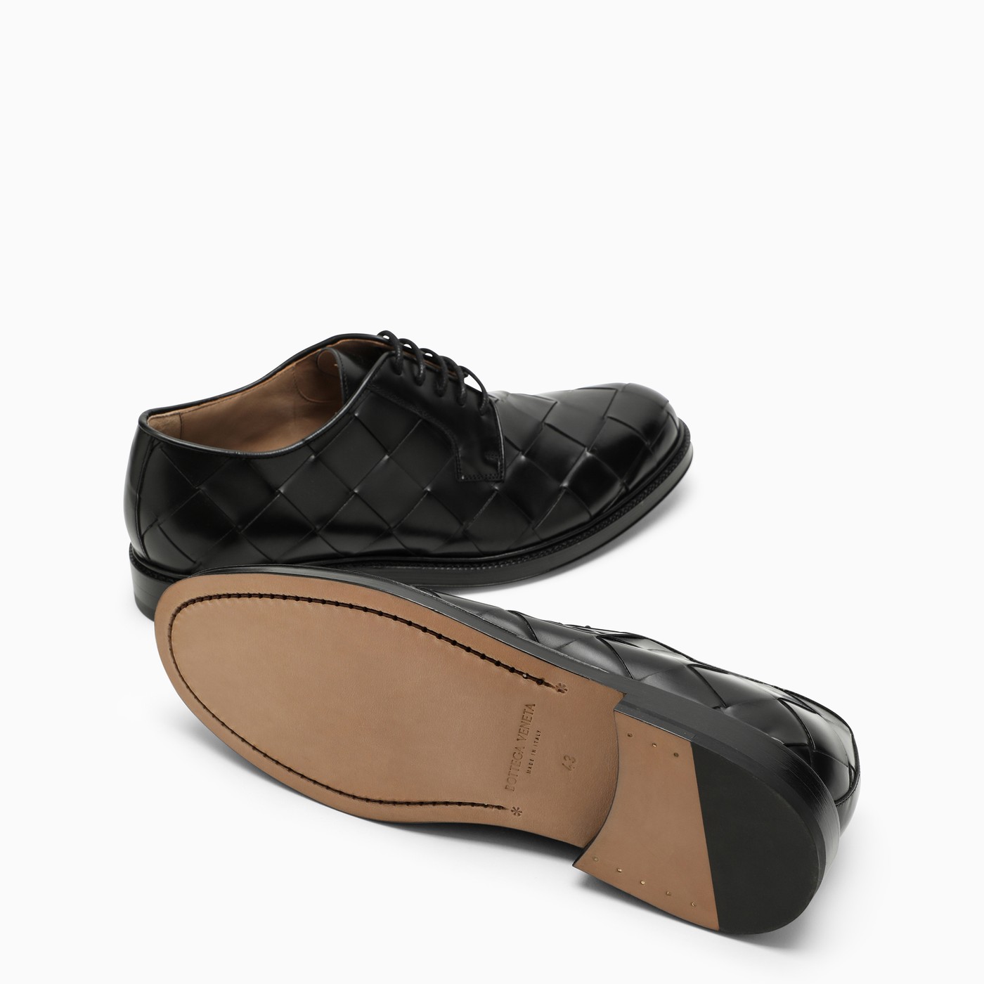 Bottega Veneta Black Intrecciato Tie Laced up shoe | TheDoubleF