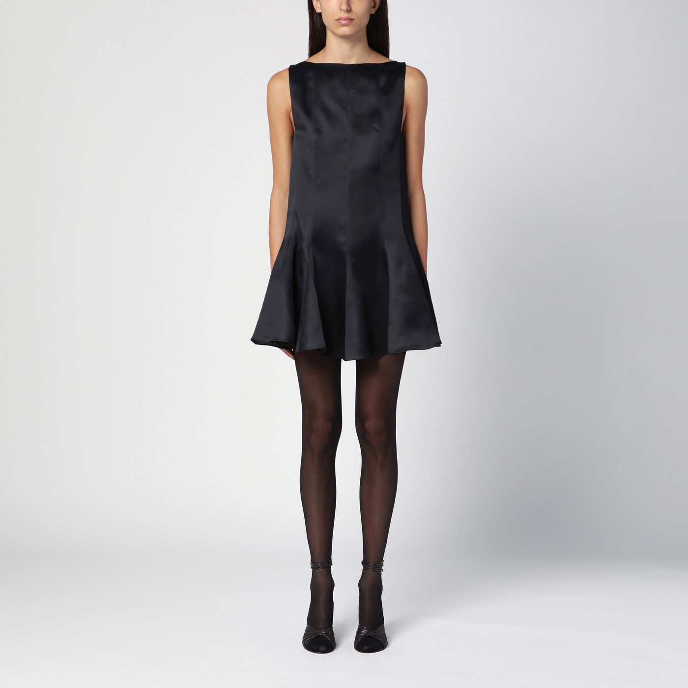 Khaite Black silk mini Mags dress | TheDoubleF