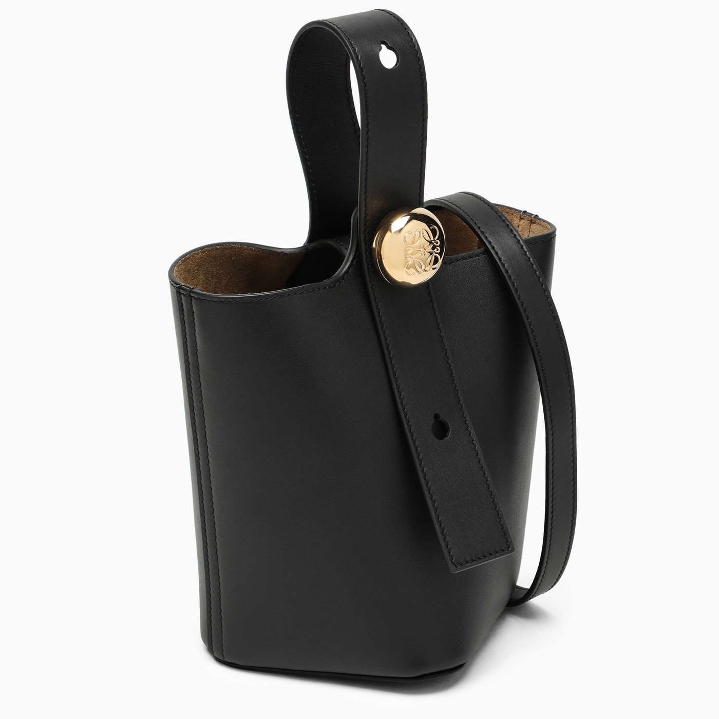Loewe Black calfskin mini Pebble Bucket bag | TheDoubleF