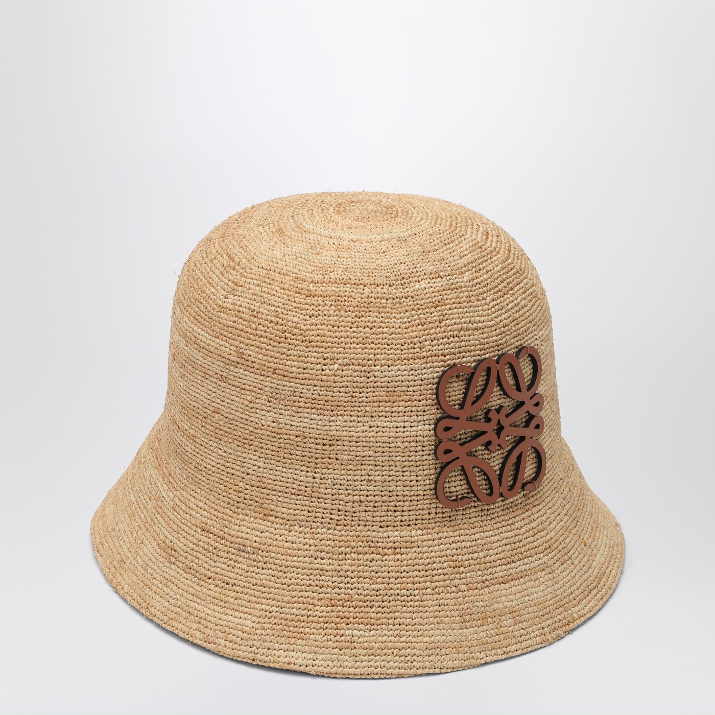Loewe Raffia and leather Bucket hat with Anagram | TheDoubleF