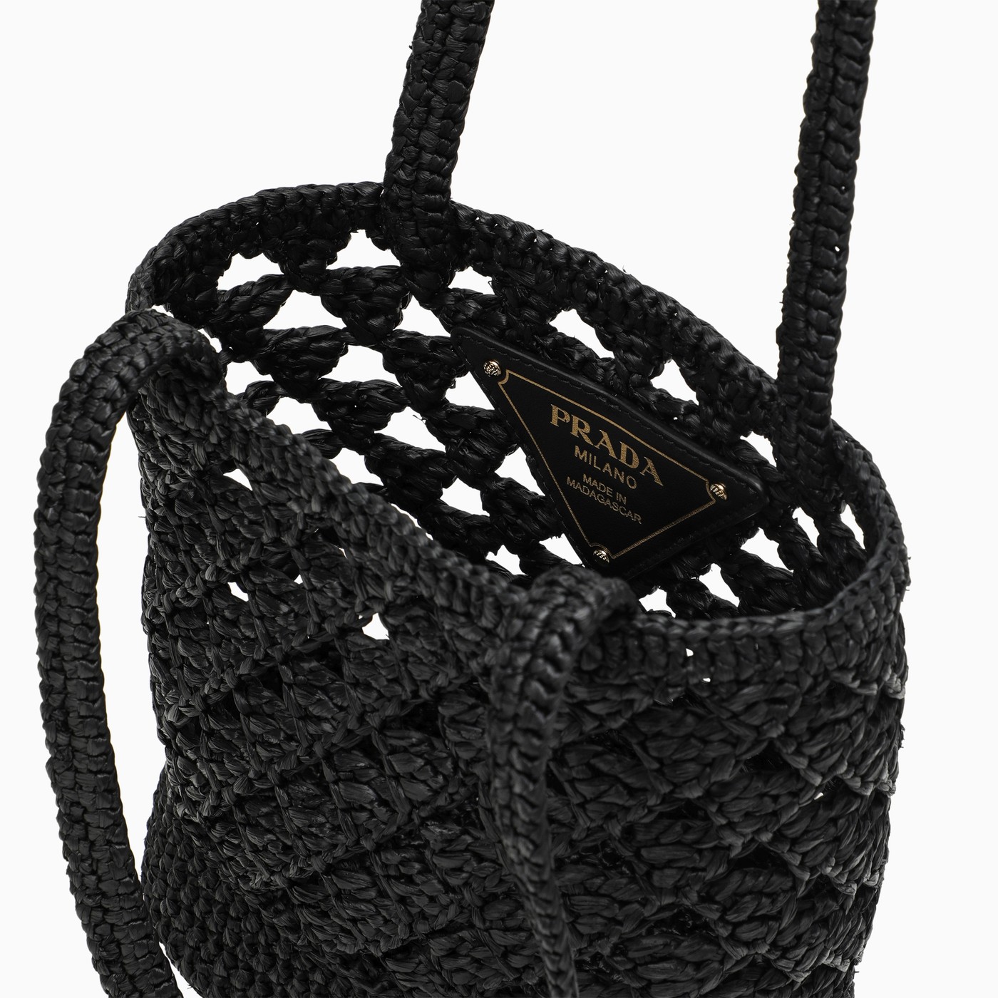 Prada Black raffia medium shoulder bag | TheDoubleF