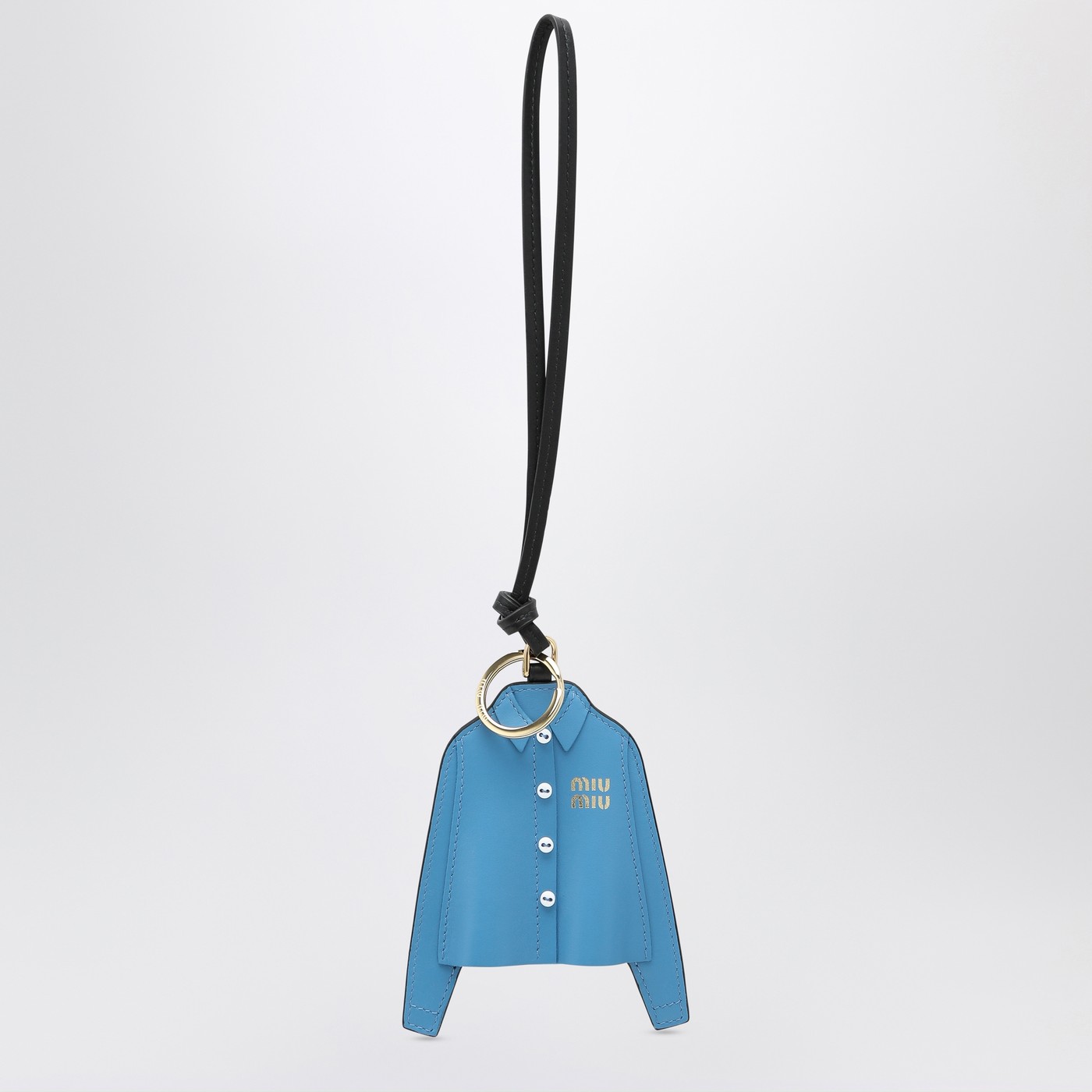 Miu Miu Trick keyring Pervinca colour in leather | TheDoubleF