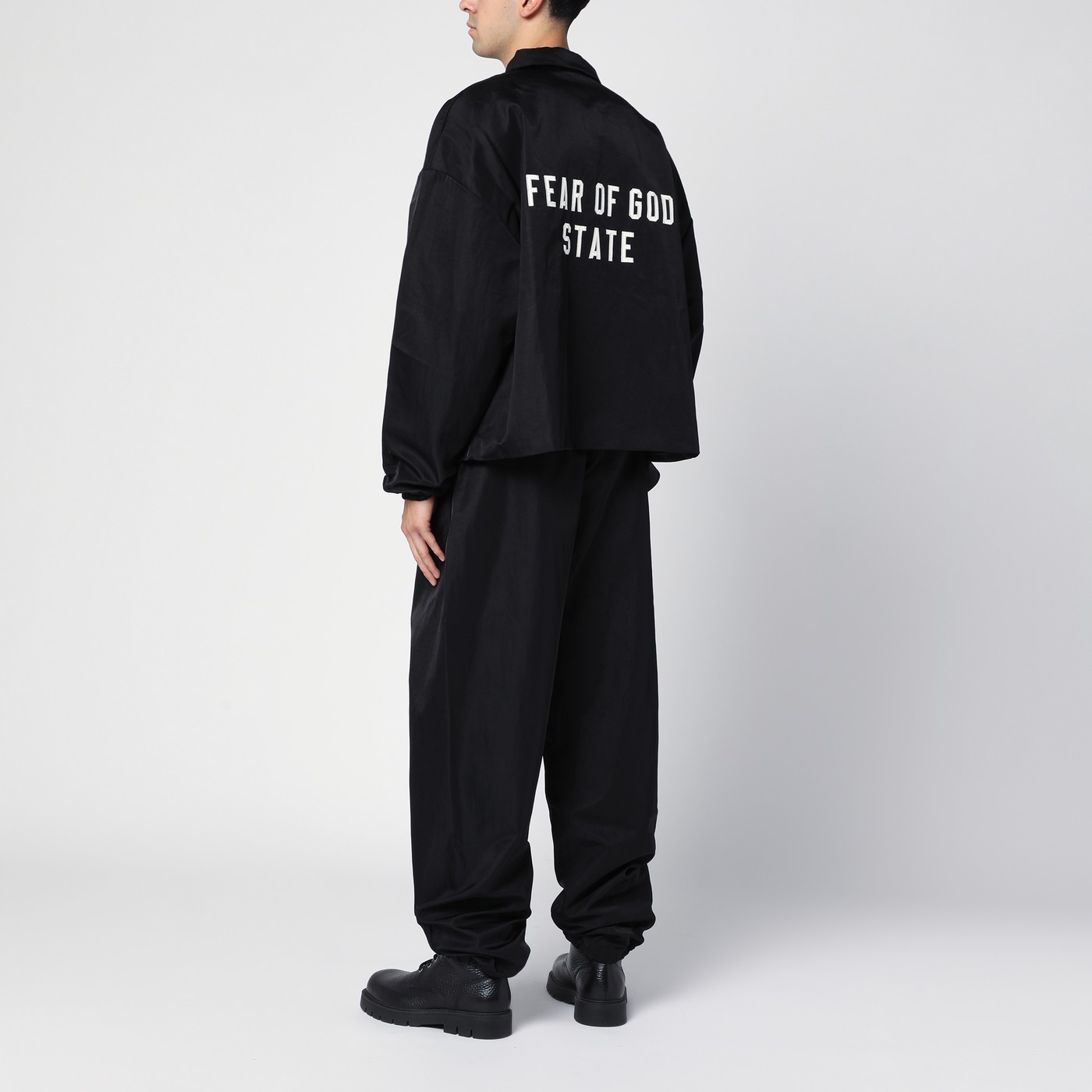 Fear of God Essentials Black recycled nylon jacket | TheDoubleF