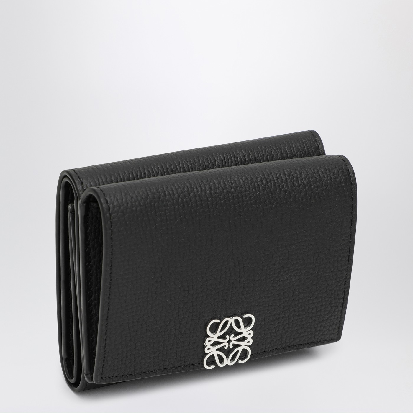 Loewe Anagram black grained leather trifold wallet | TheDoubleF
