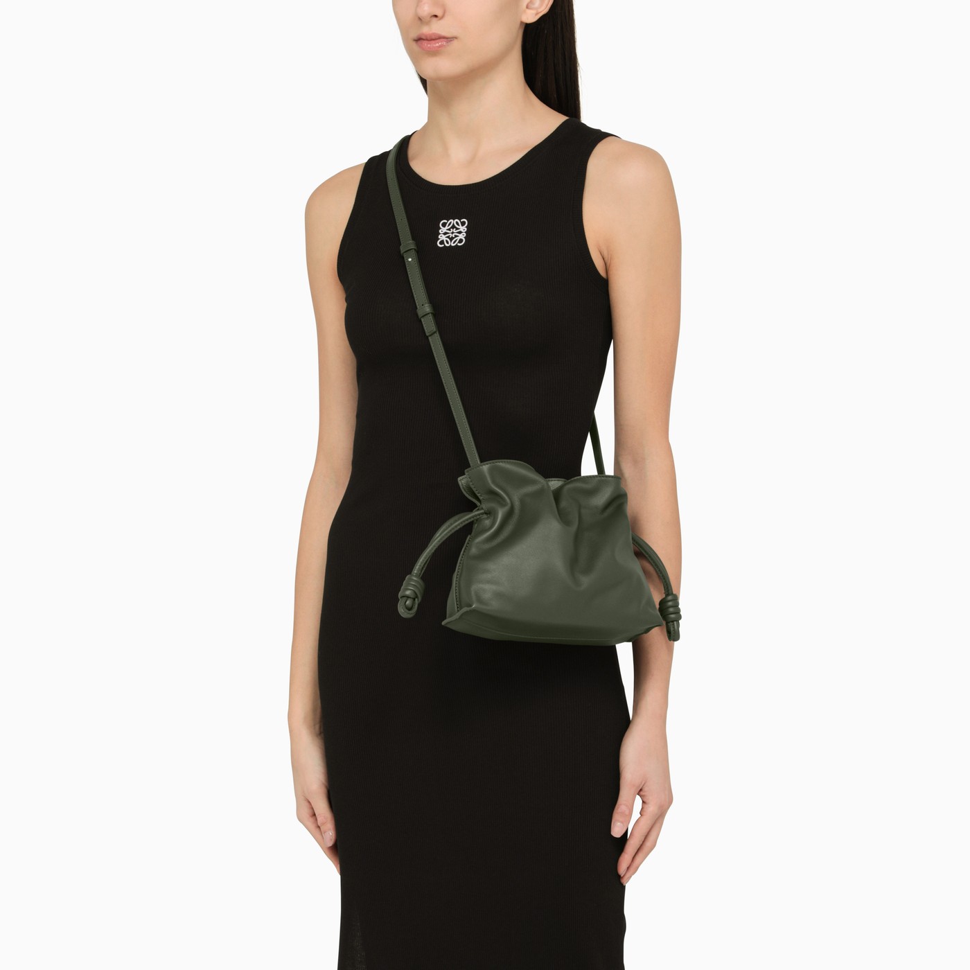 Loewe Bottle Green Panda Mini Flamenco clutch | TheDoubleF