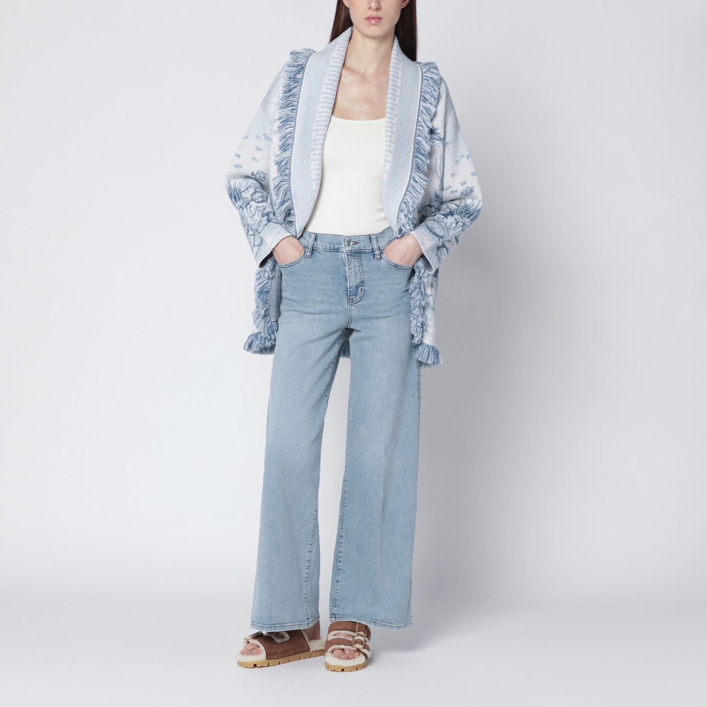 Frame Le Slim Palazzo jeans in Tribute light blue | TheDoubleF