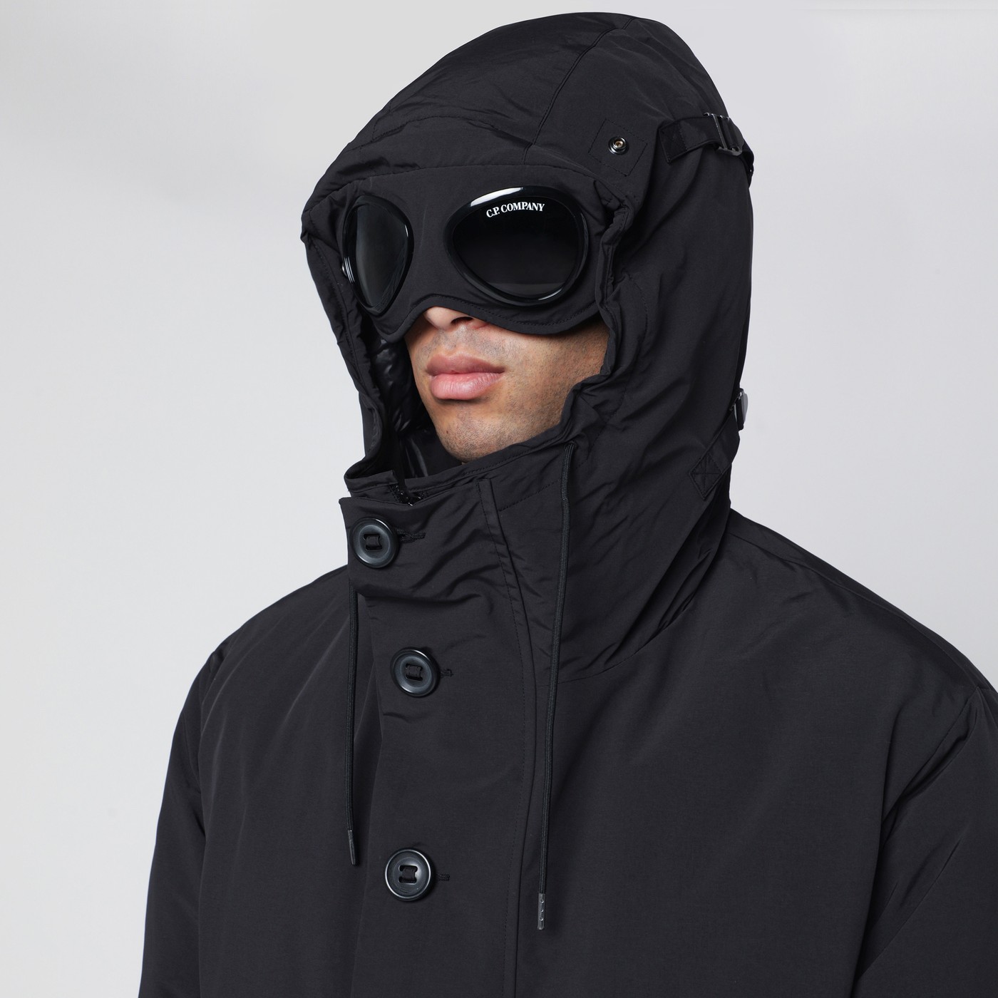 C.P. Company Black Goggle jacket in Micro-M® | TheDoubleF