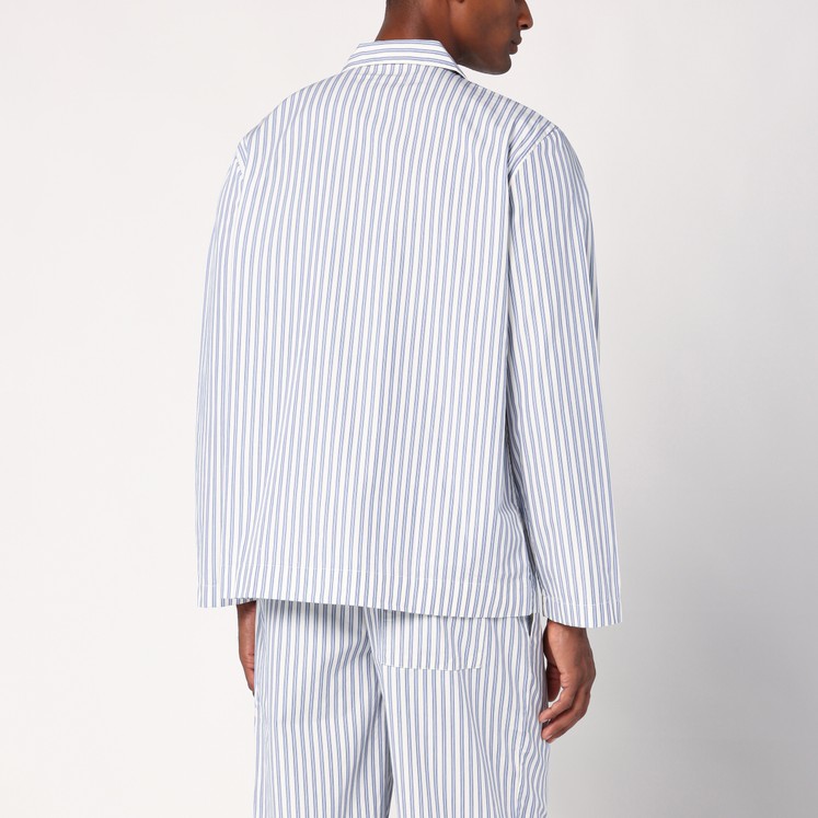 Tekla Beige striped pyjama shirt | TheDoubleF
