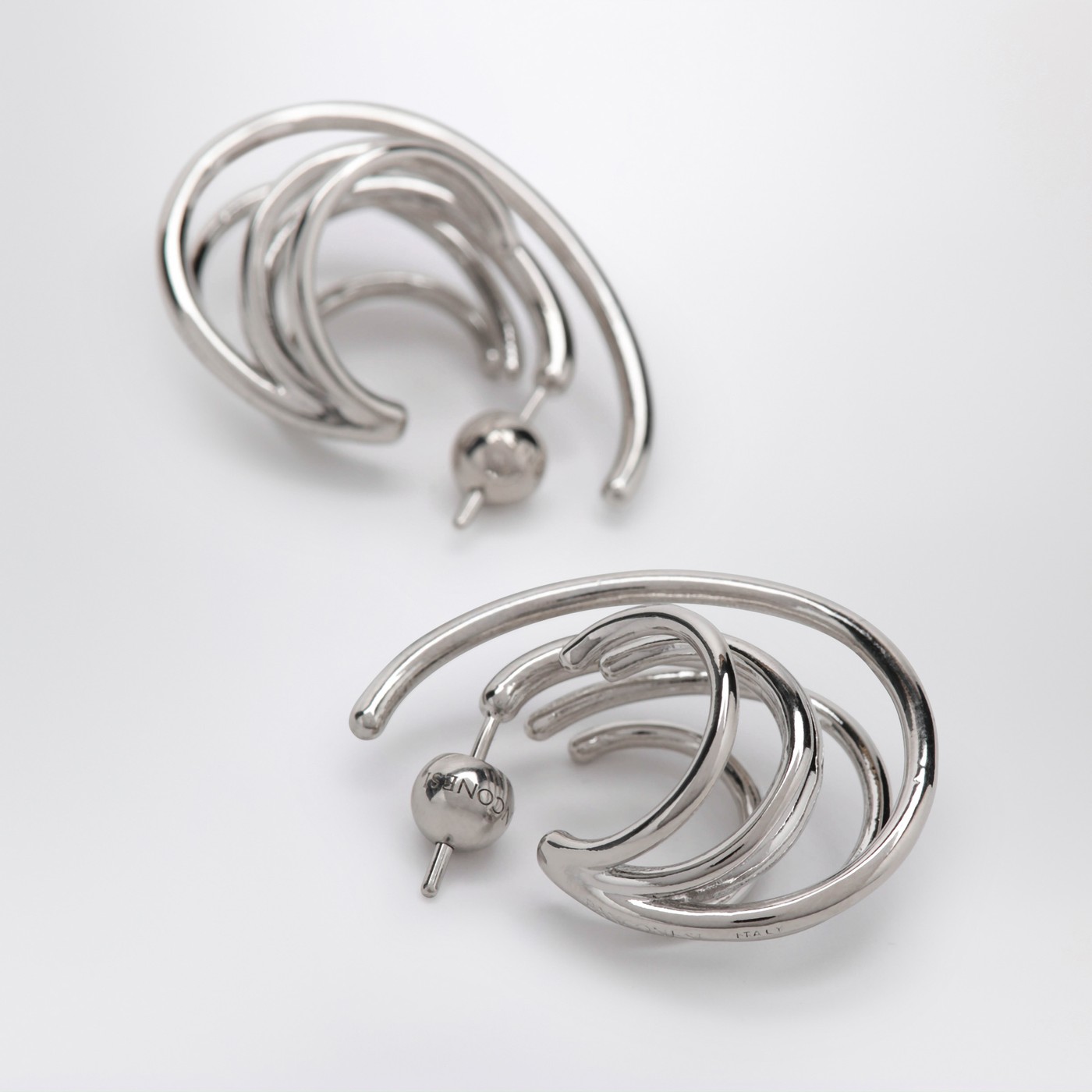 Panconesi Circular earrings in silver tone | TheDoubleF