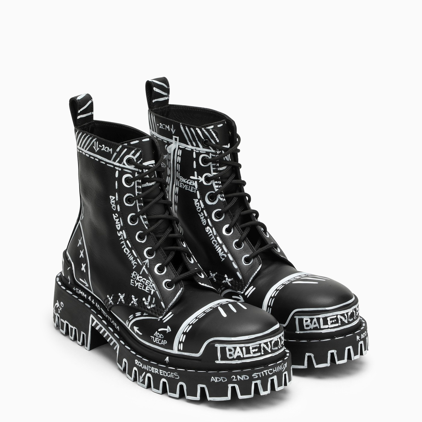 Balenciaga Strike black ankle boot with designs | TheDoubleF