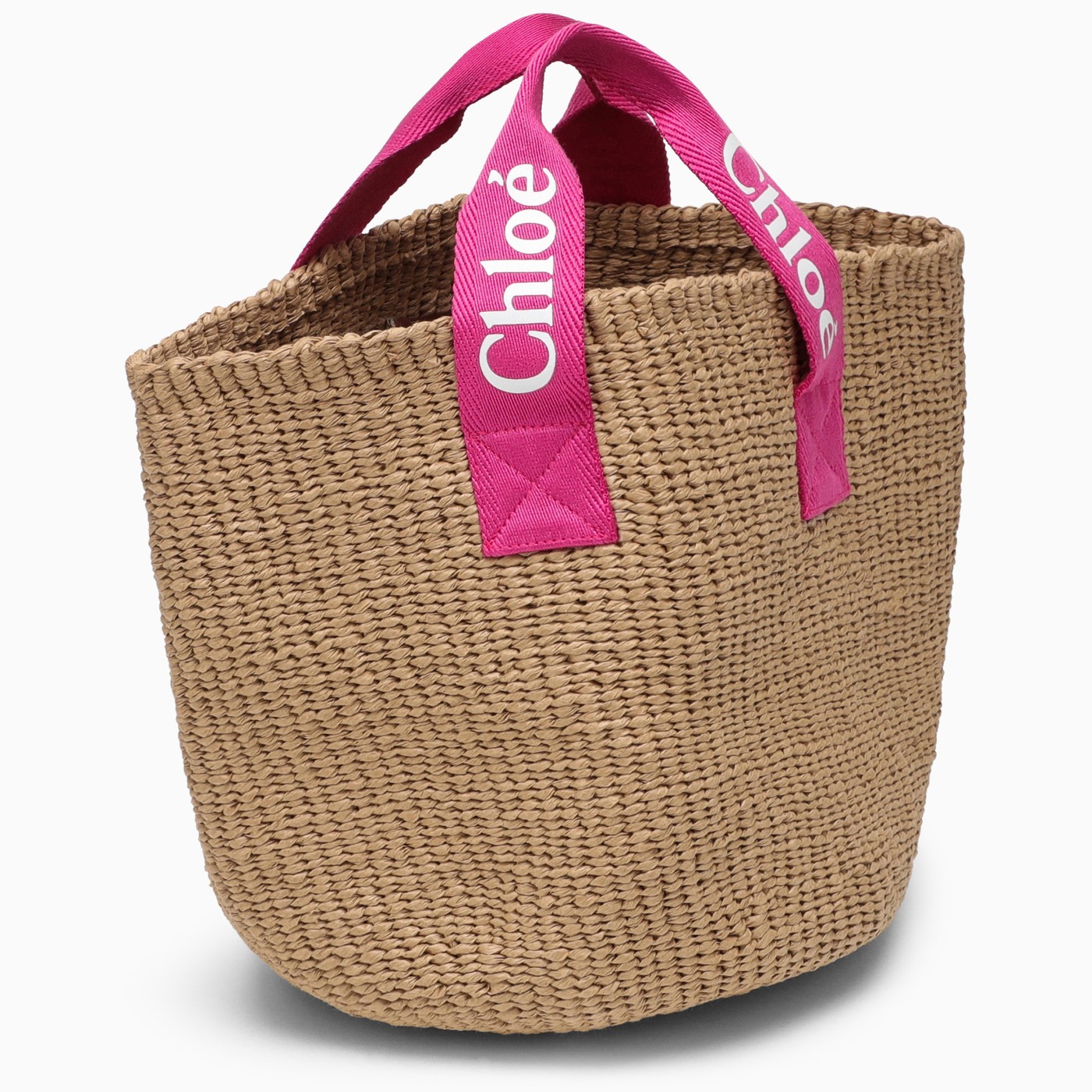 Chloé Borsa cesto rosa in raffia | TheDoubleF