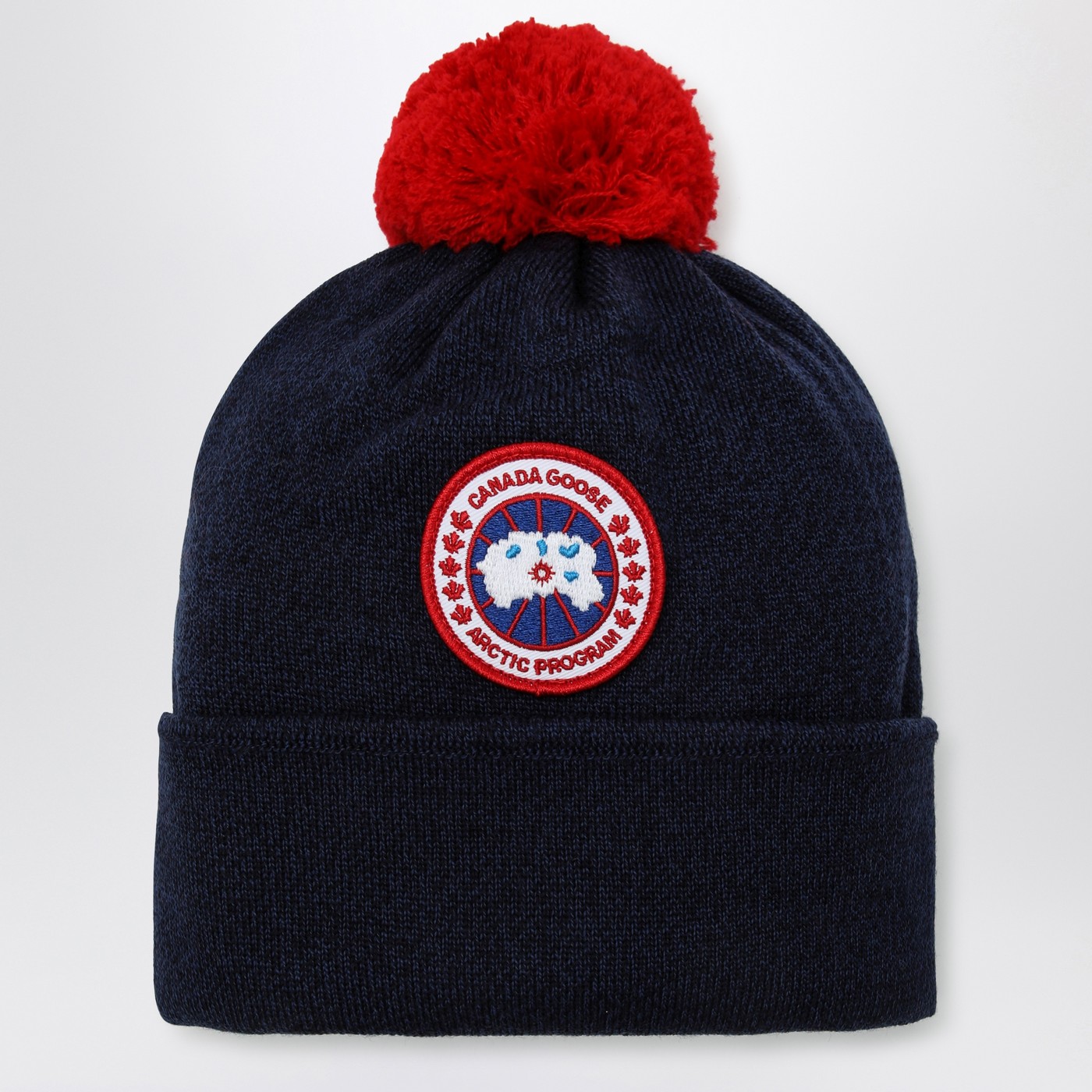 Canada Goose Navy blue wool bonnet with pon pon | TheDoubleF