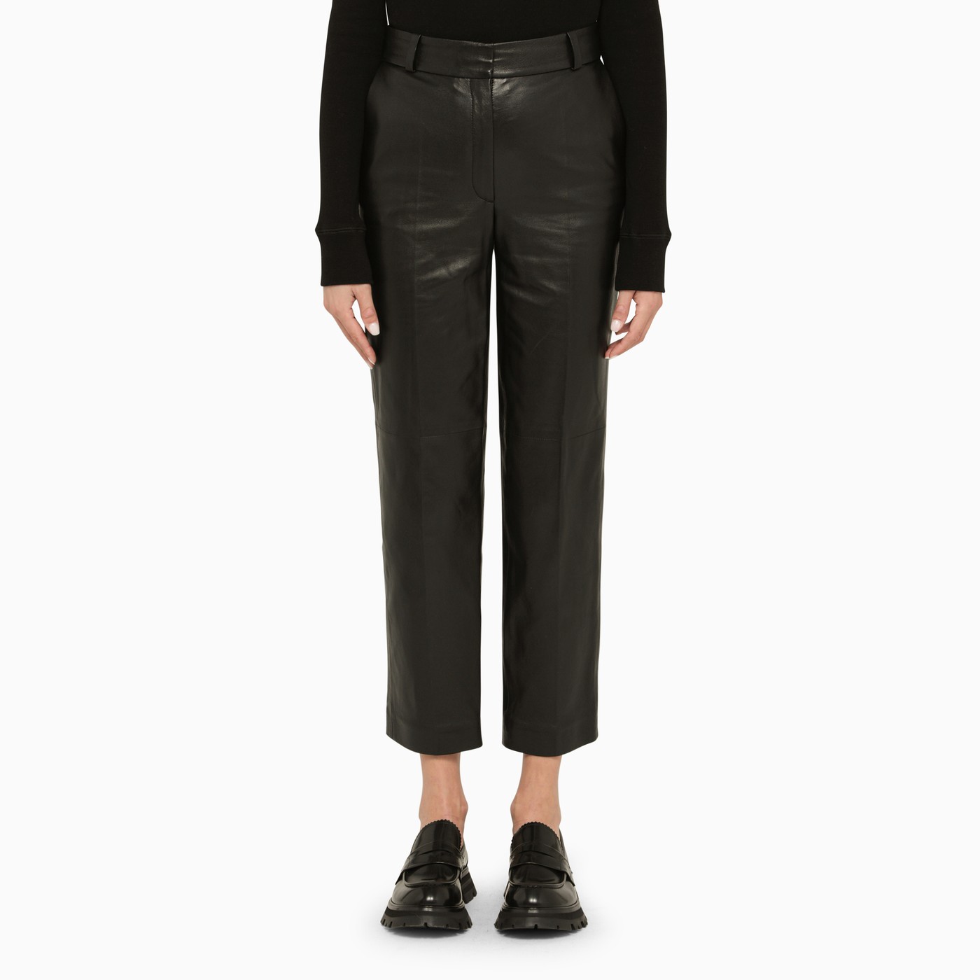 IVY OAK Schwarze Hose Laura aus Leder | TheDoubleF