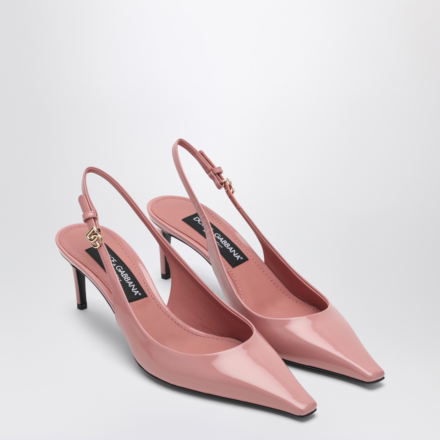Dolce&Gabbana Pink leather slingback with décolleté | TheDoubleF
