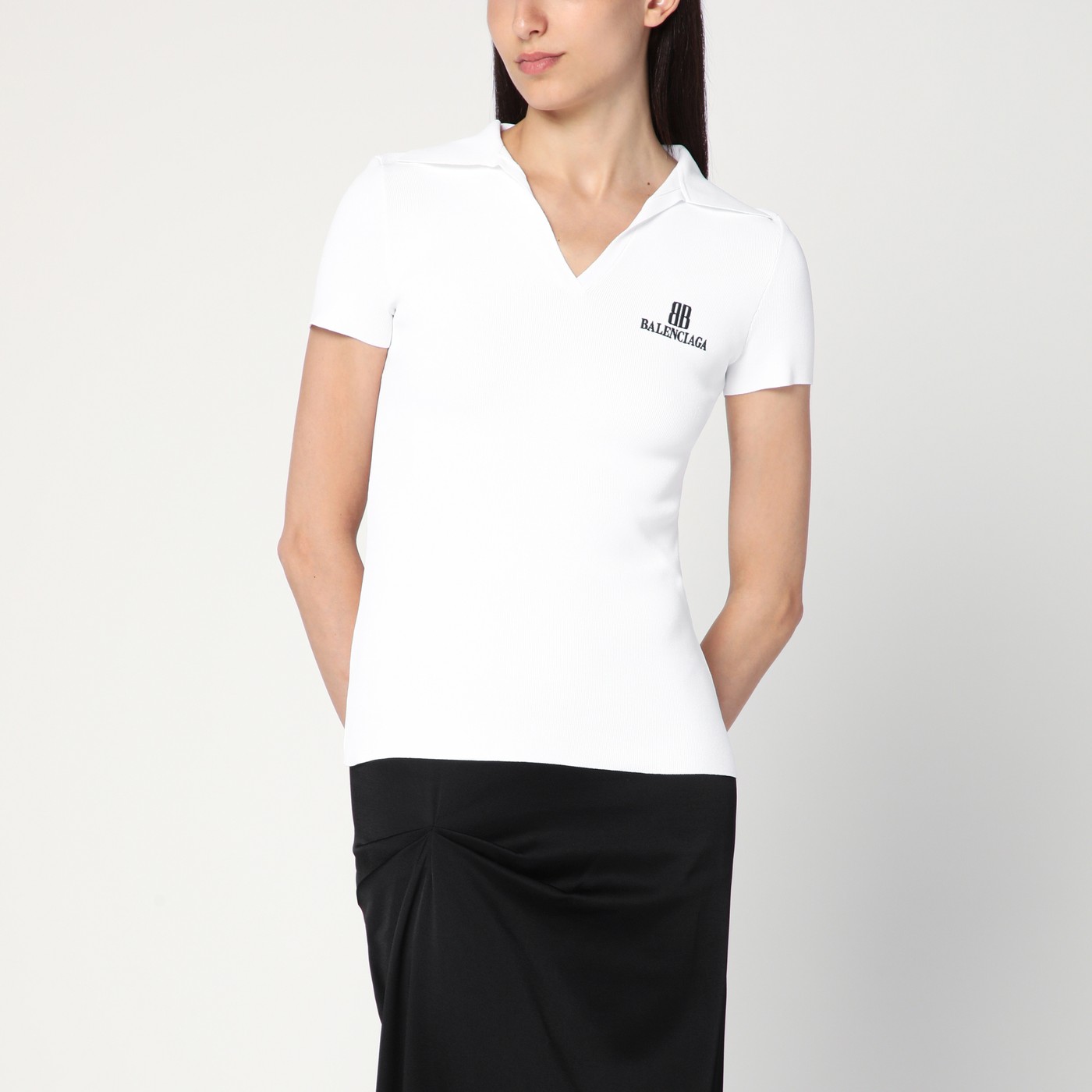 Balenciaga White short-sleeve Nano BB tank top | TheDoubleF