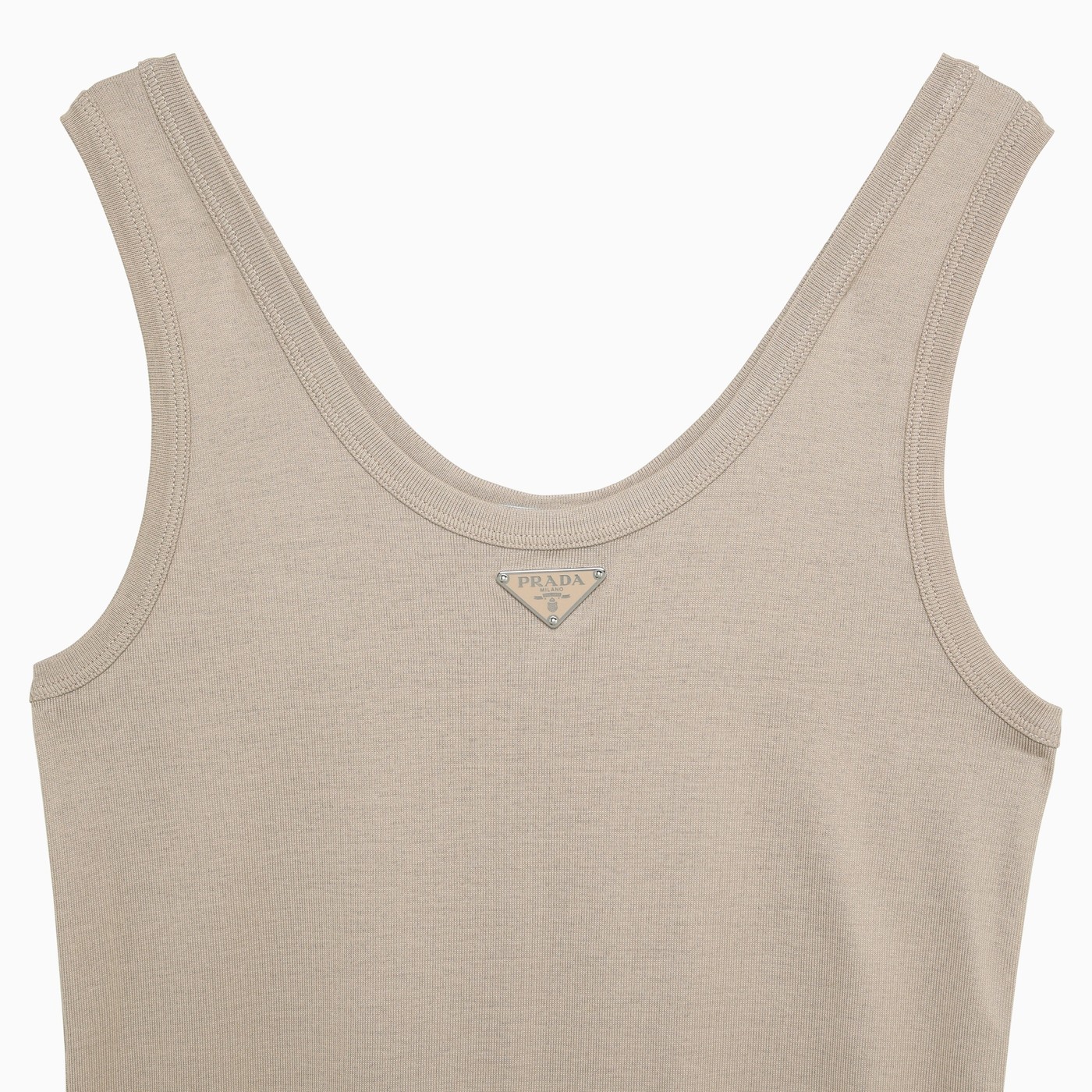 Prada Khaki midi dress in cotton jersey | TheDoubleF