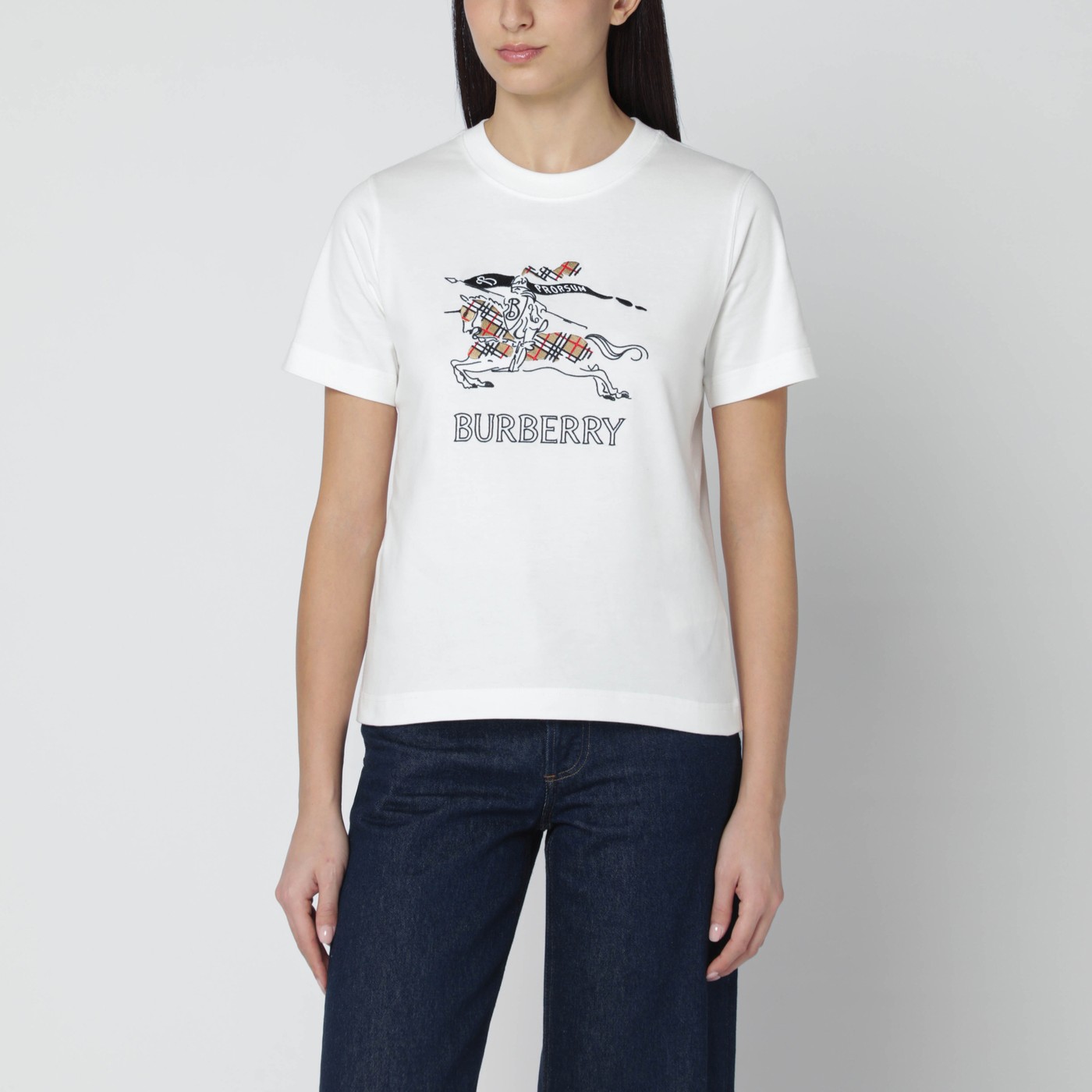 Burberry White cotton T-shirt with EKD design | TheDoubleF