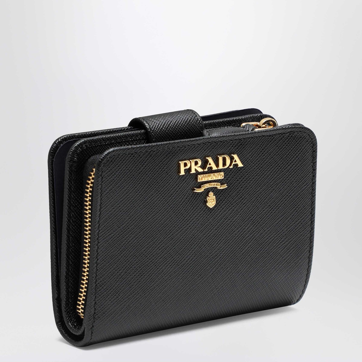 Prada Black Saffiano leather zip around wallet | TheDoubleF