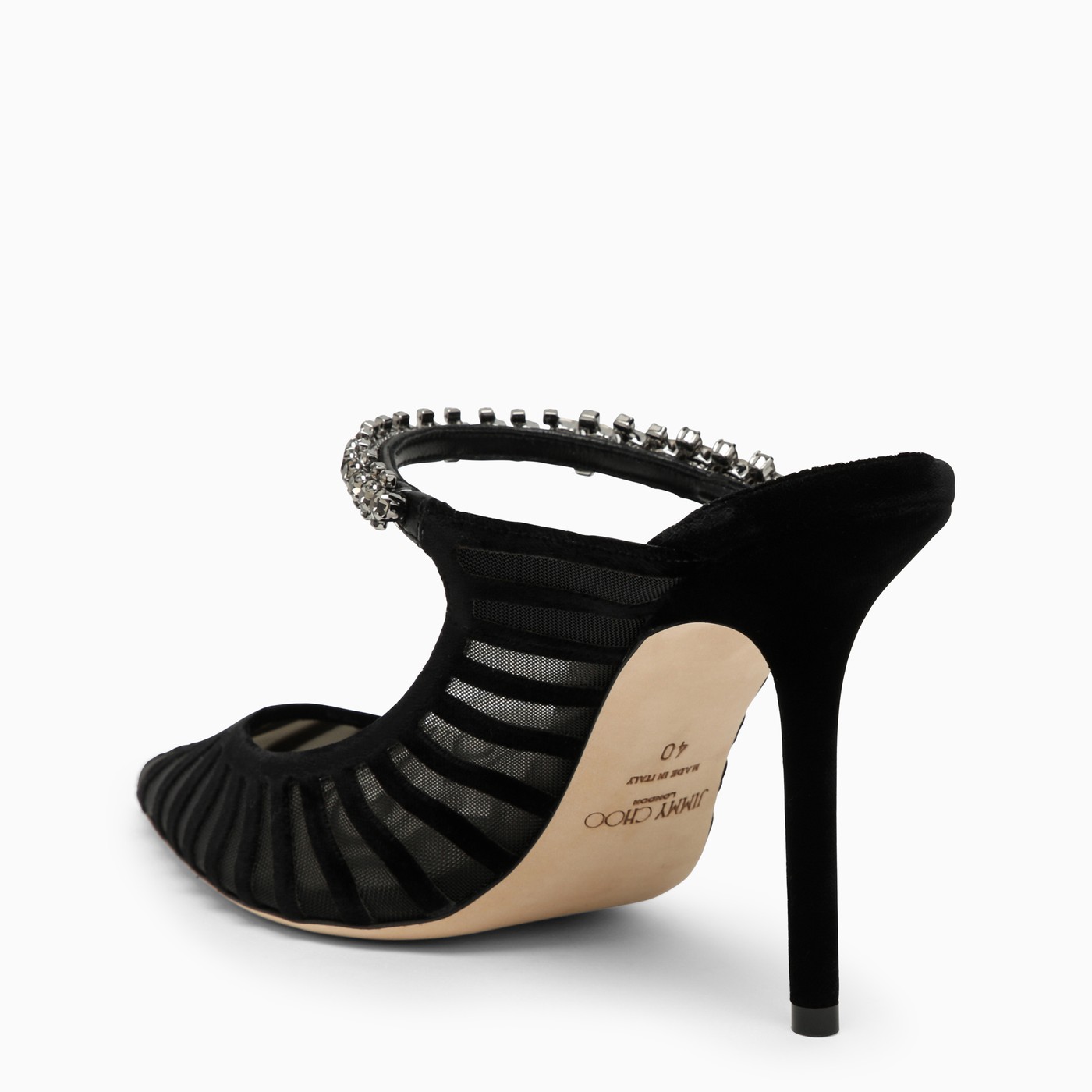 Jimmy Choo Bing 100 black mesh sabot | TheDoubleF