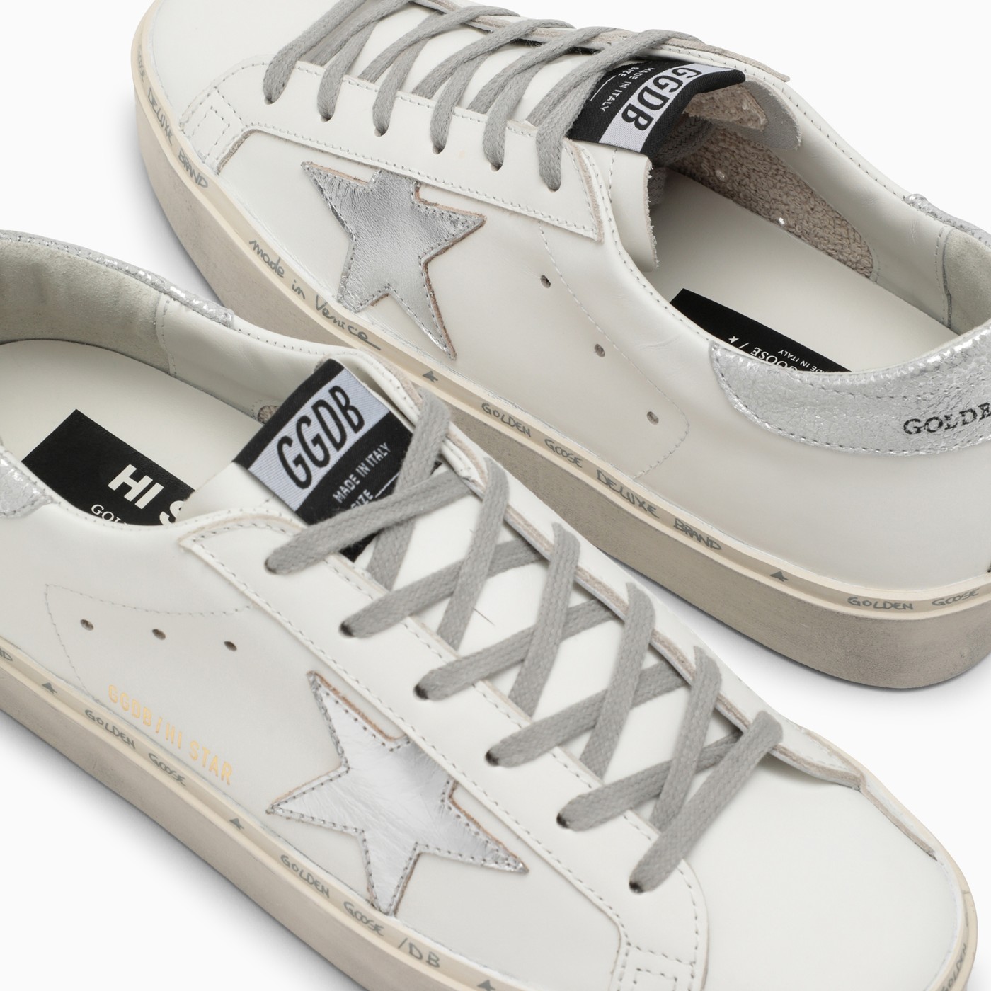 Golden Goose White/silver Hi-Star sneakers | TheDoubleF