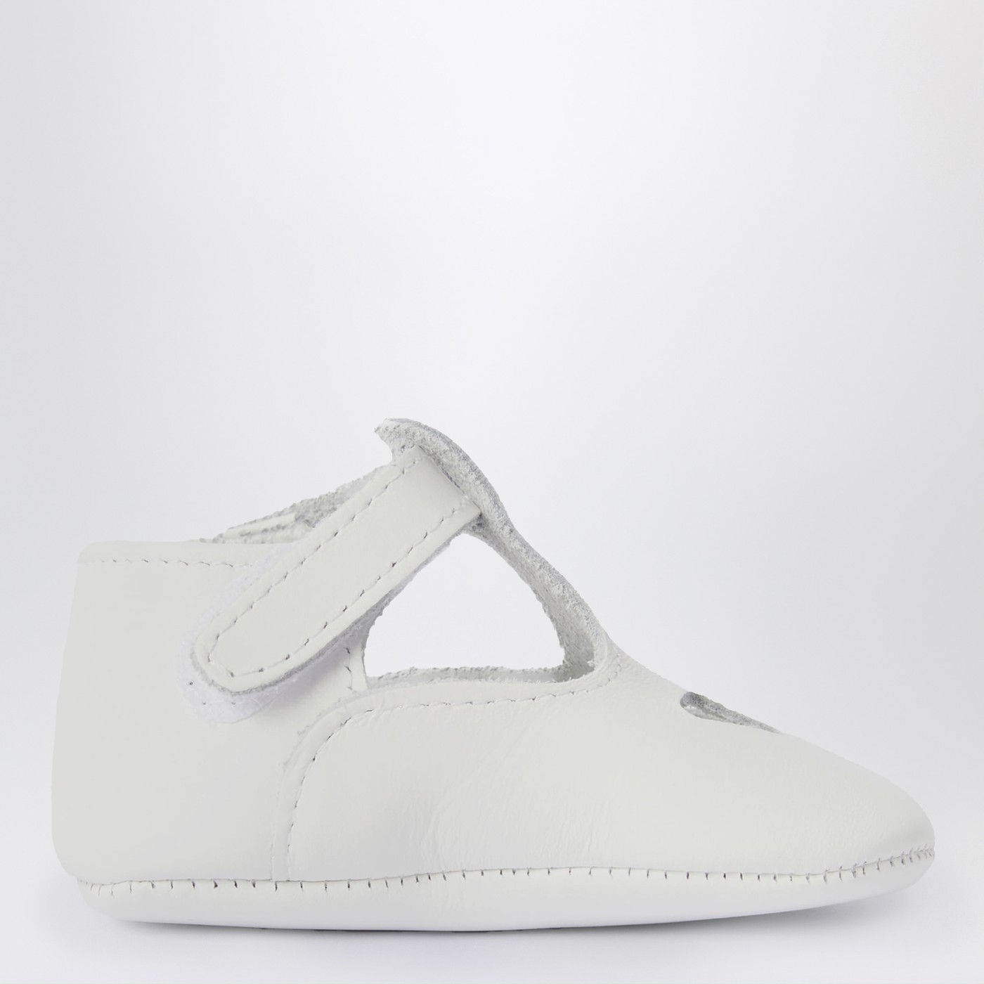 Il Gufo White Baby Shoe in Nappa Leather | TheDoubleF
