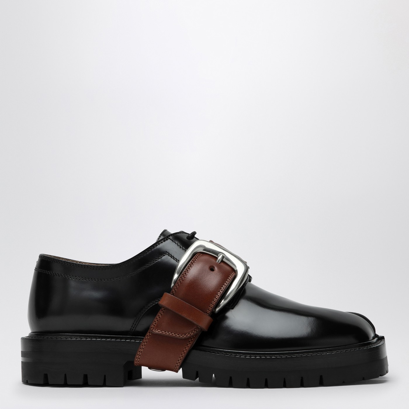 Maison Margiela Black Tabi derby with strap | TheDoubleF