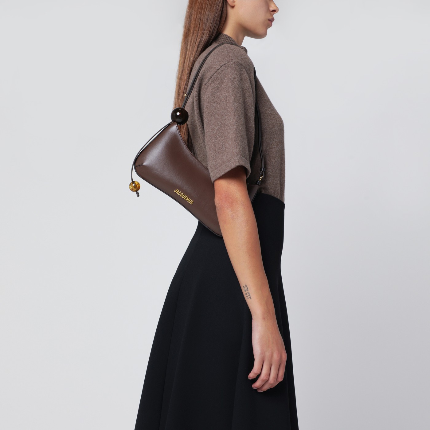 JACQUEMUS Le Bisou brown leather bag | TheDoubleF