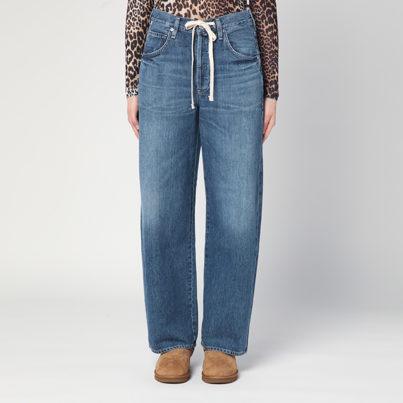 Citizens of Humanity Blue washed jeans with drawstring | TheDoubleF