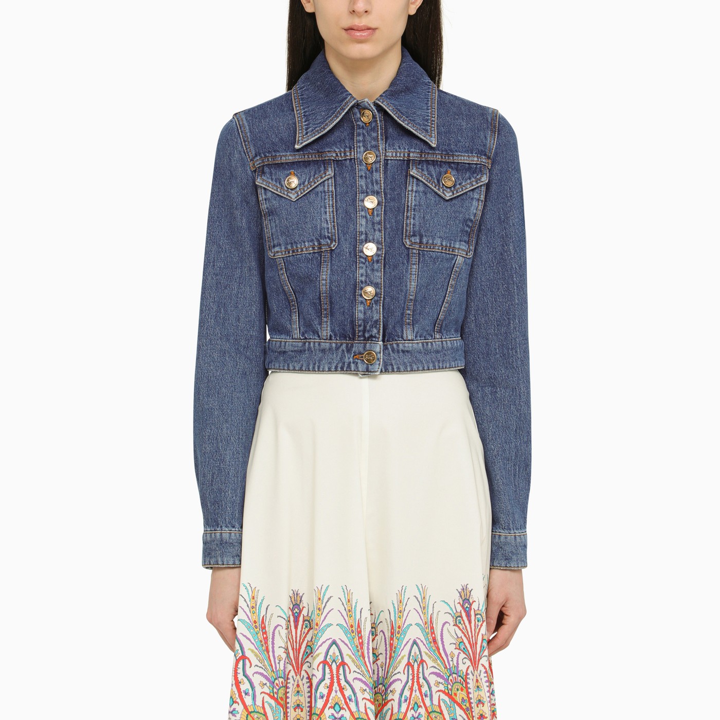 ETRO Grey denim cropped jacket | TheDoubleF