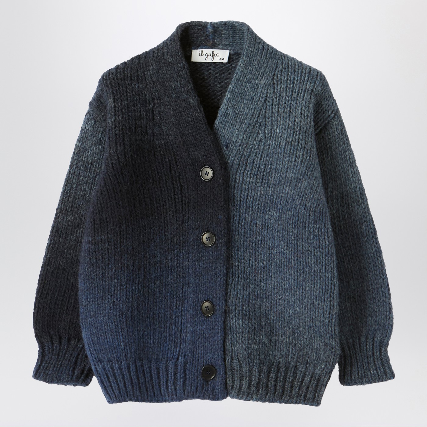 Il Gufo Blue gradient wool blend cardigan | TheDoubleF