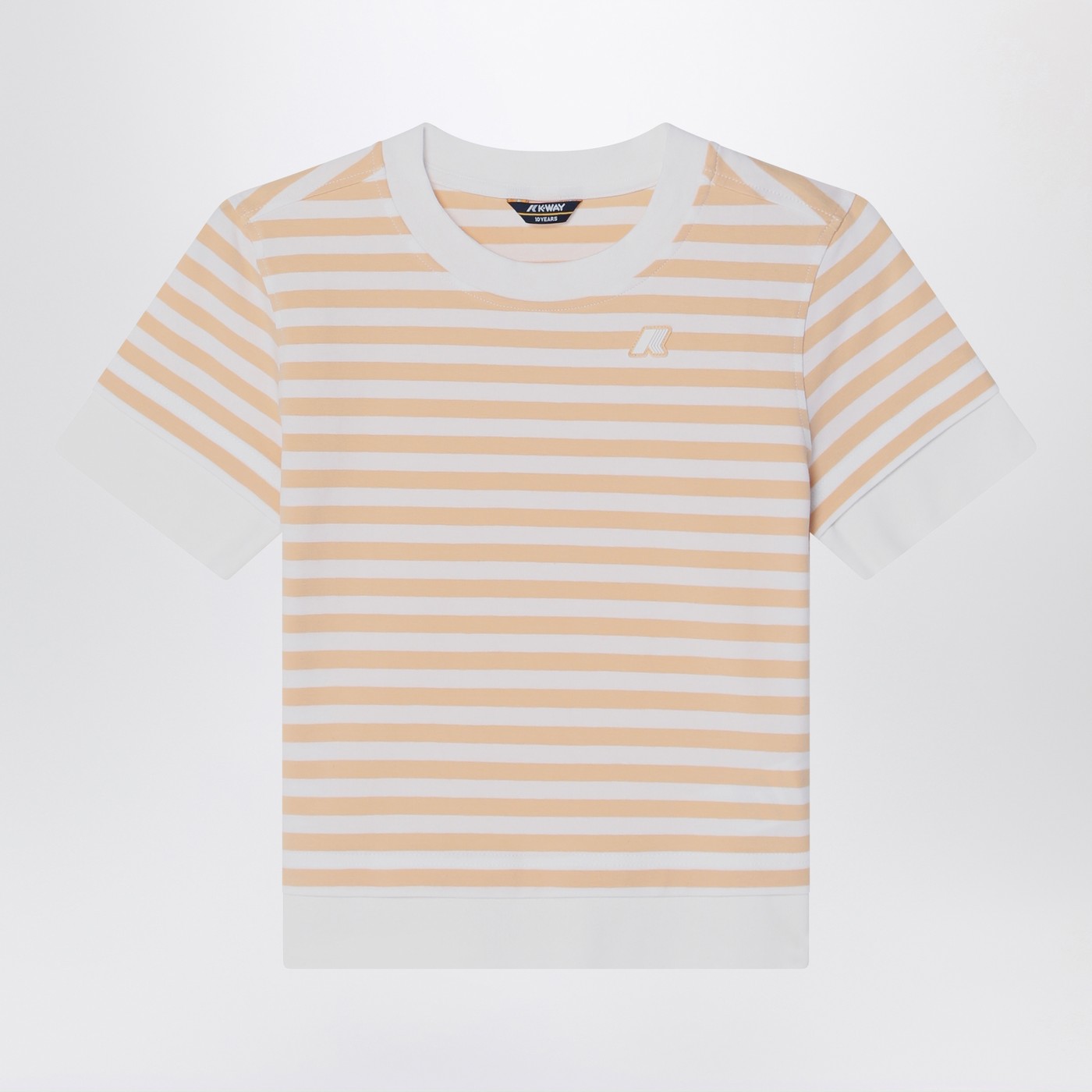 K-Way Emel T-shirt white/beige striped | TheDoubleF