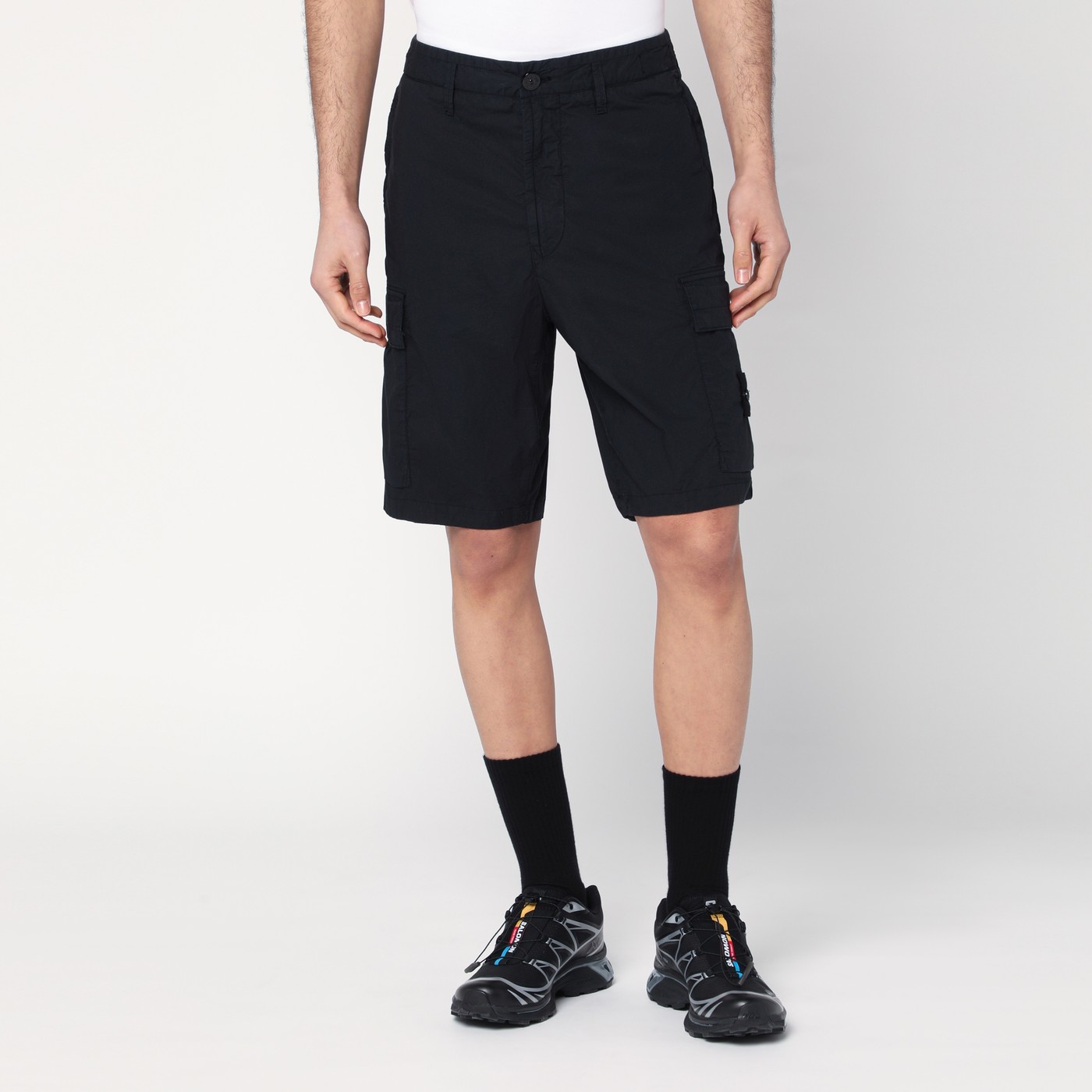 Stone Island Bermuda bleu marine en coton | TheDoubleF