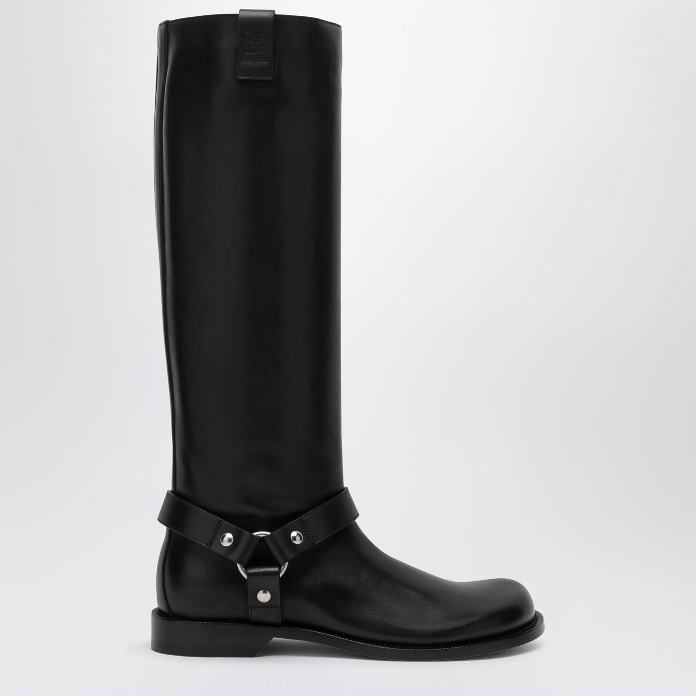 Loewe Campo Biker high boot in black calfskin leather | TheDoubleF