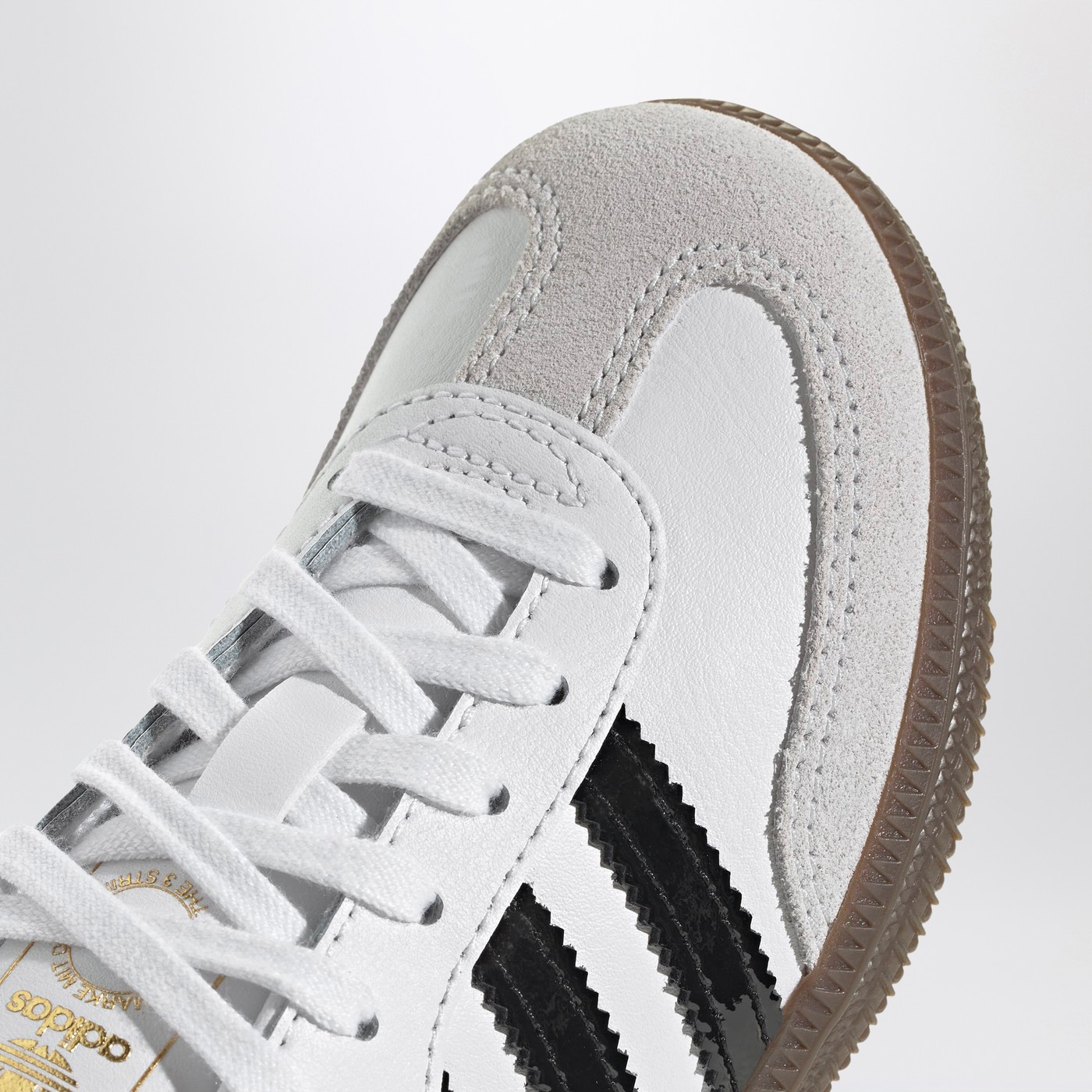 adidas Originals Samba white/black sneakers with elastic laces | TheDoubleF