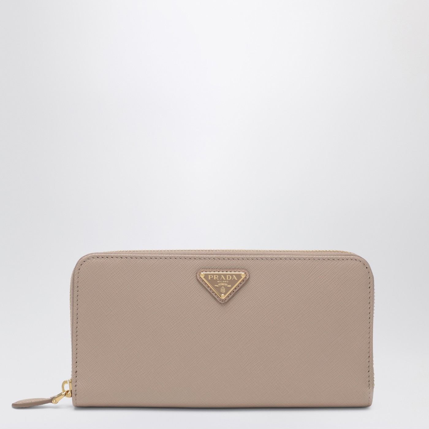 Prada Powder and gold zip around wallet | TheDoubleF