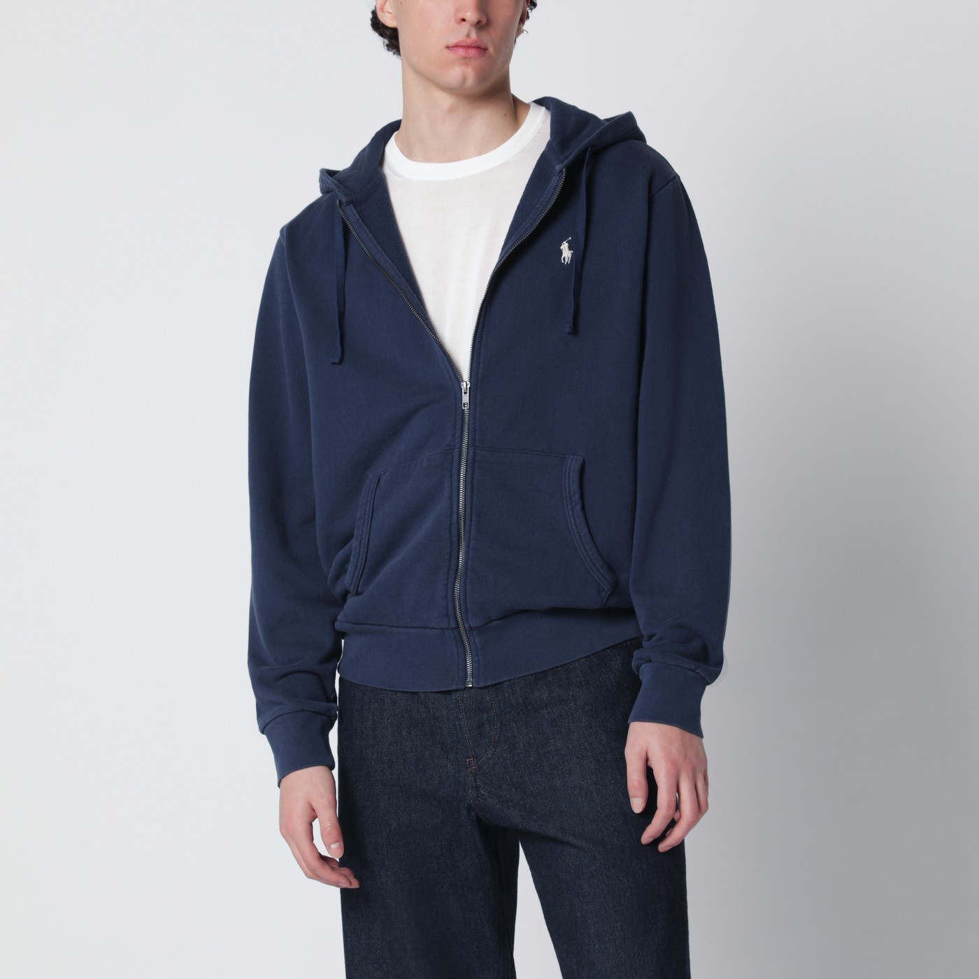 Polo Ralph Lauren Navy blue cotton zip-up sweatshirt | TheDoubleF