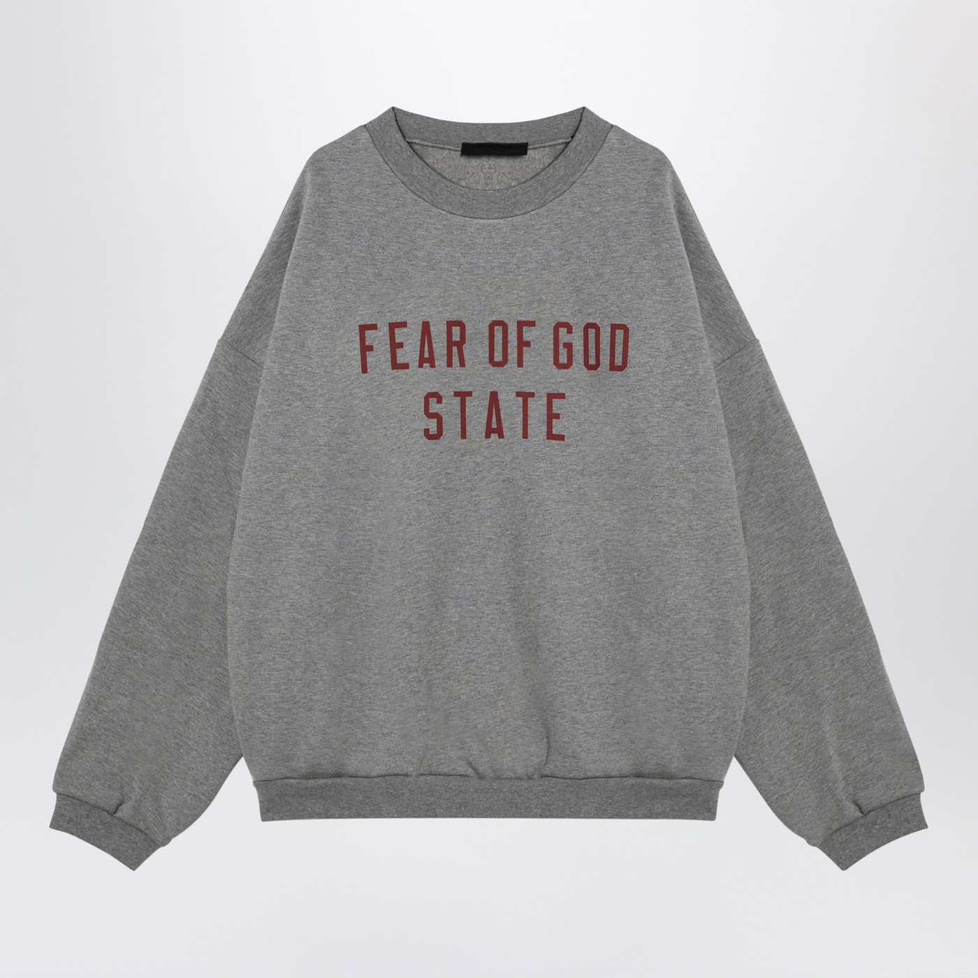 Fear of God Essentials Grey crewneck sweatshirt with logo | TheDoubleF