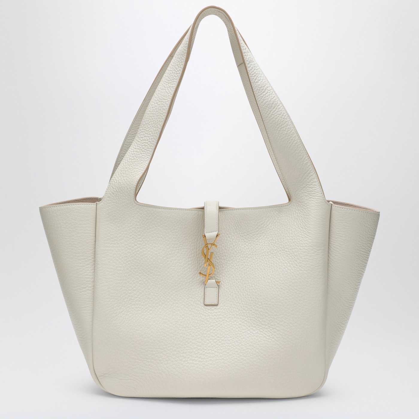 Saint Laurent Le 5 à 7 Bea cream-coloured grained leather | TheDoubleF