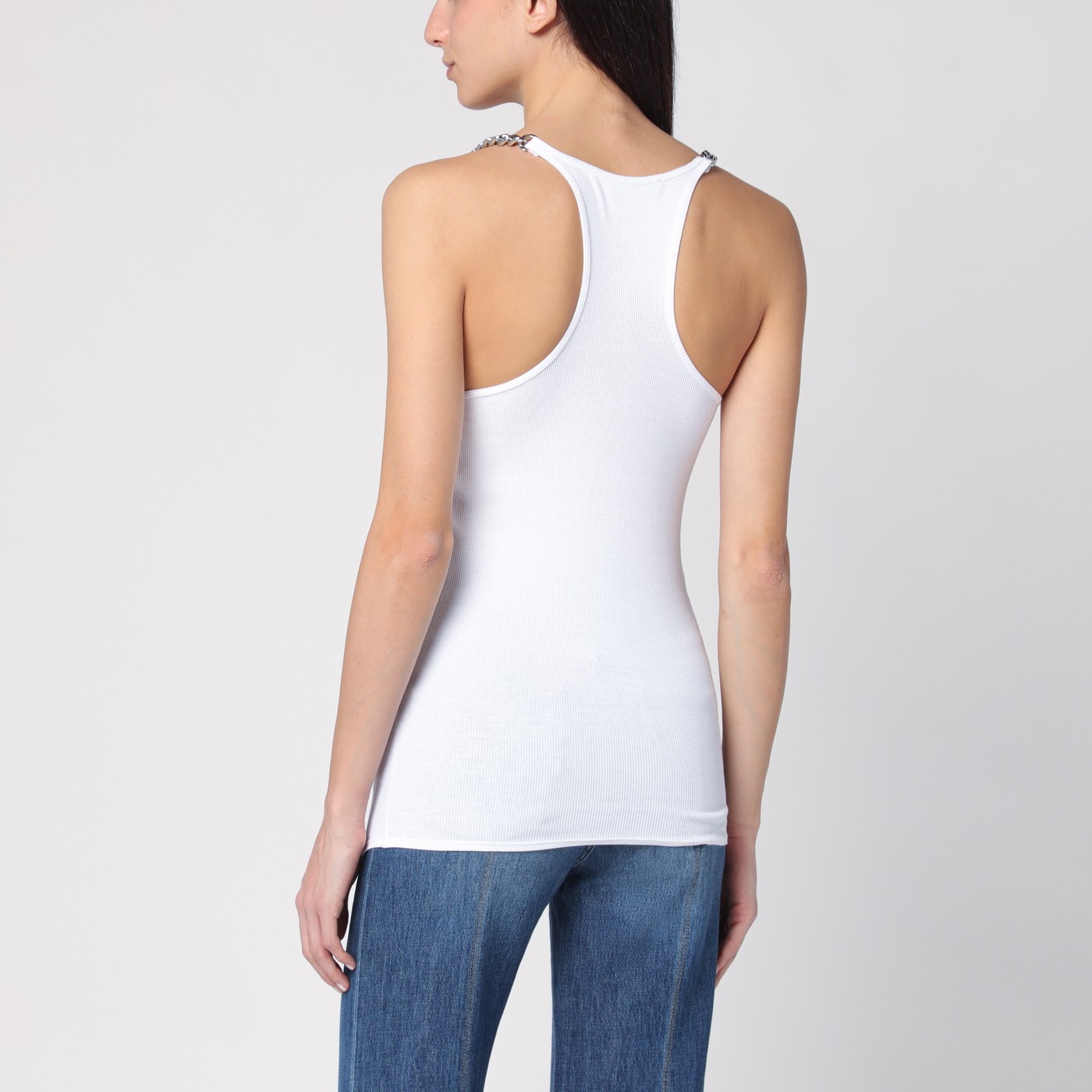 Stella McCartney White tank top with chain straps | TheDoubleF